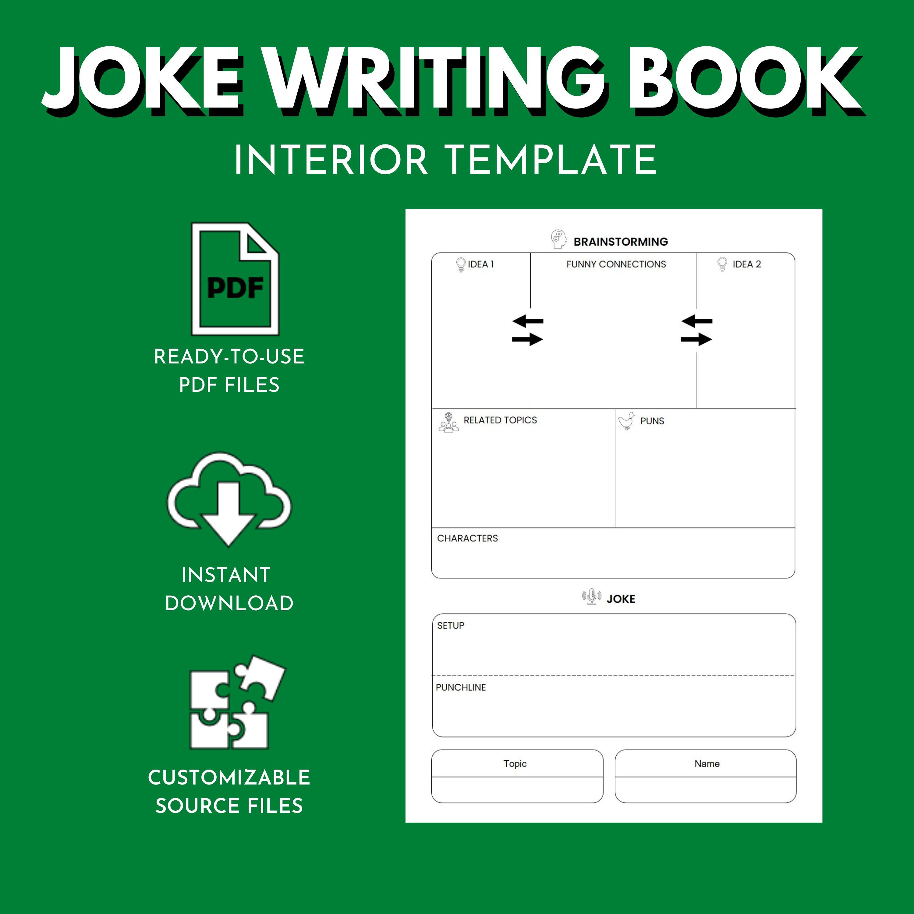 Joke Writing Book Amazon KDP Interior Template for Low-Content Book ...
