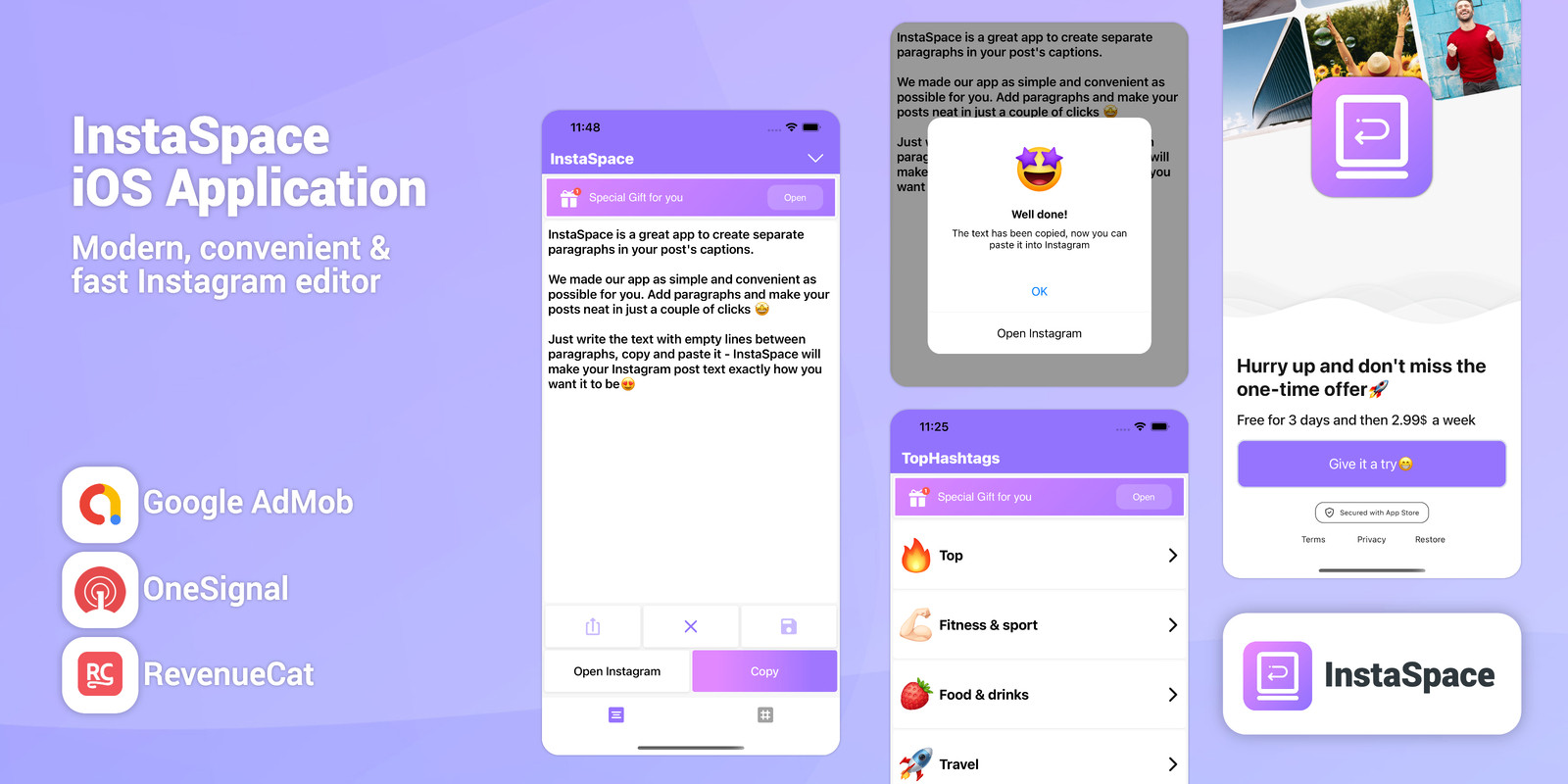 InstaSpace iOS App - Payhip