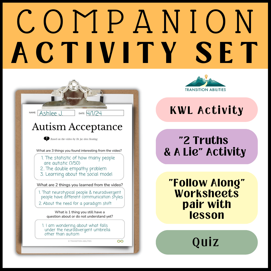 Autism Acceptance Unit | Activities, Video & Lesson | 8th - 12th