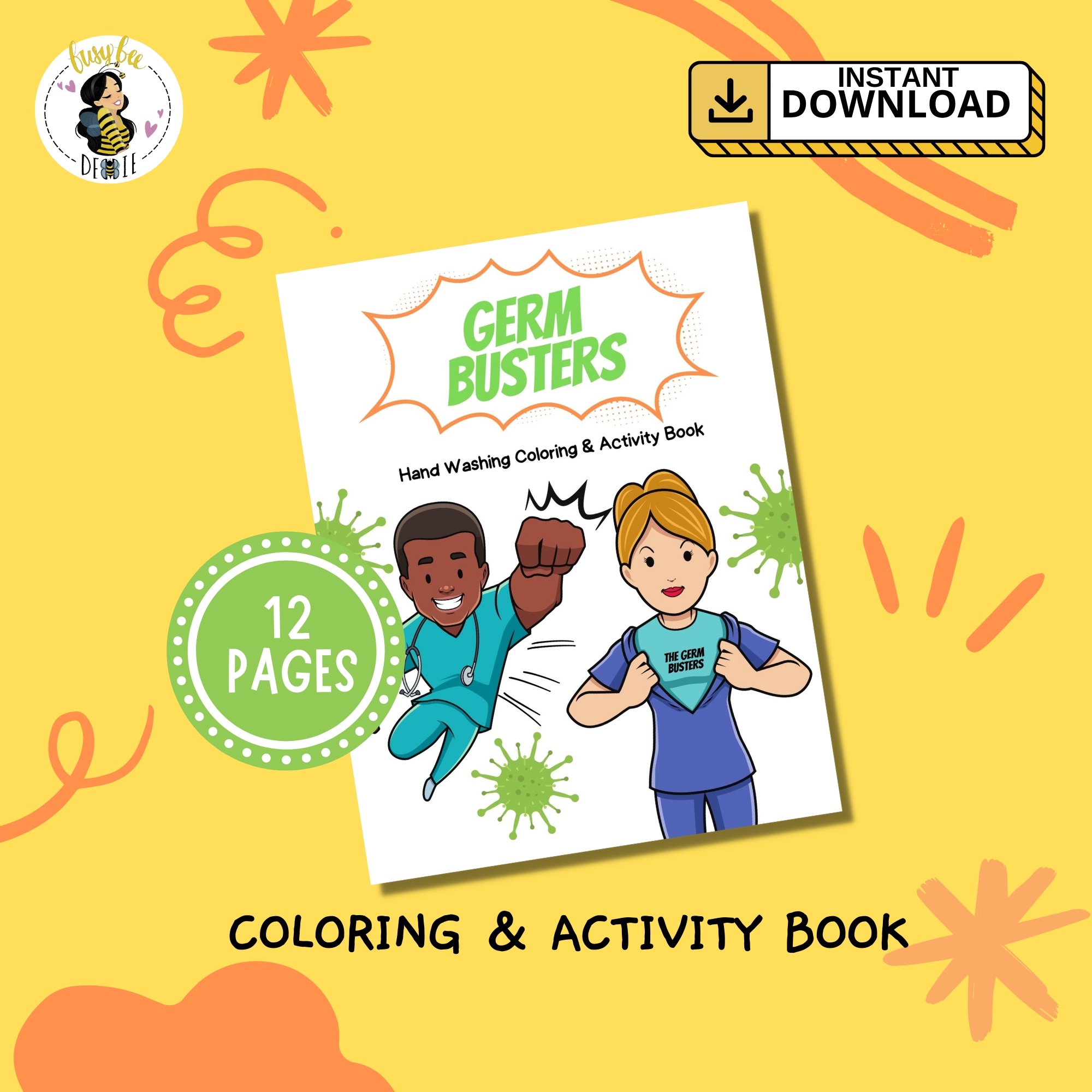 Hand Washing Coloring and Activity Book for Kids | Superhero Nurses ...