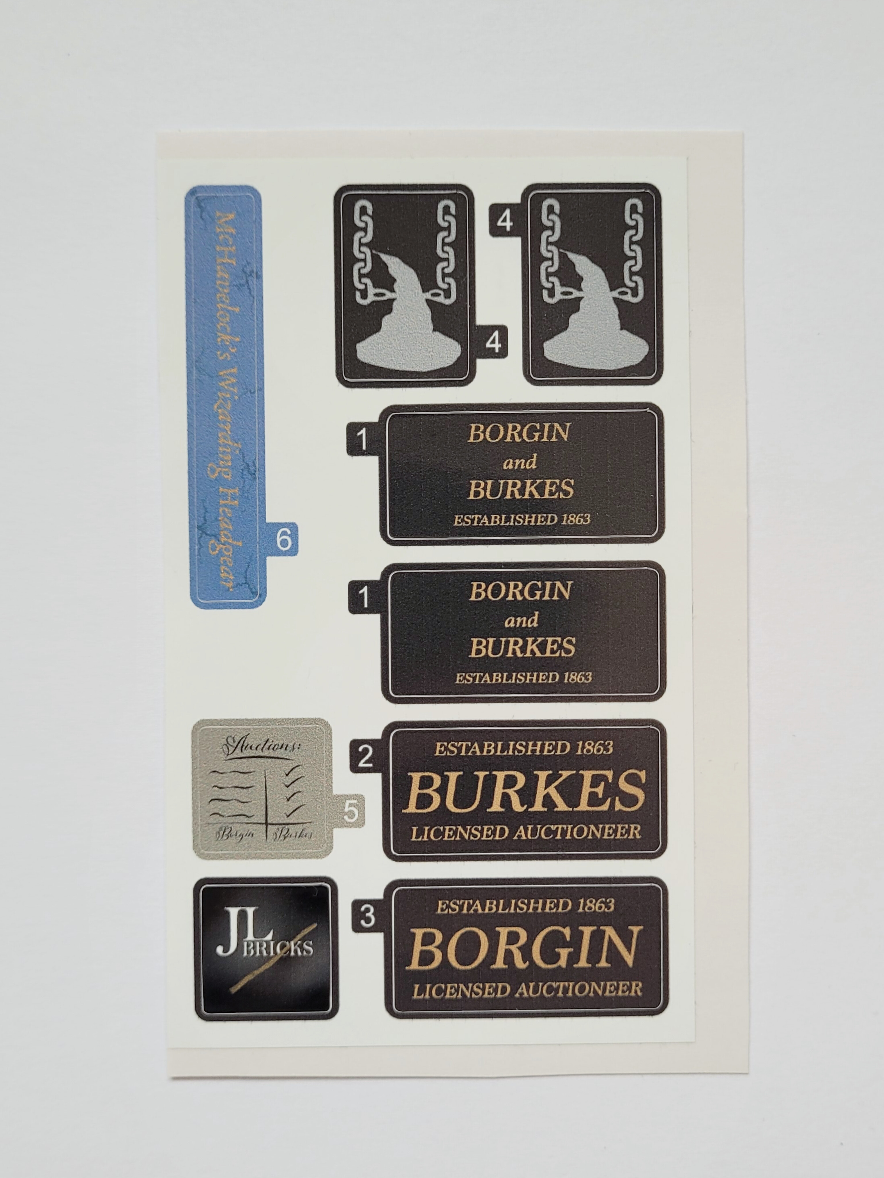 Stickers Borgin and Burkes & McHavelock’s Wizarding Headgear - Payhip