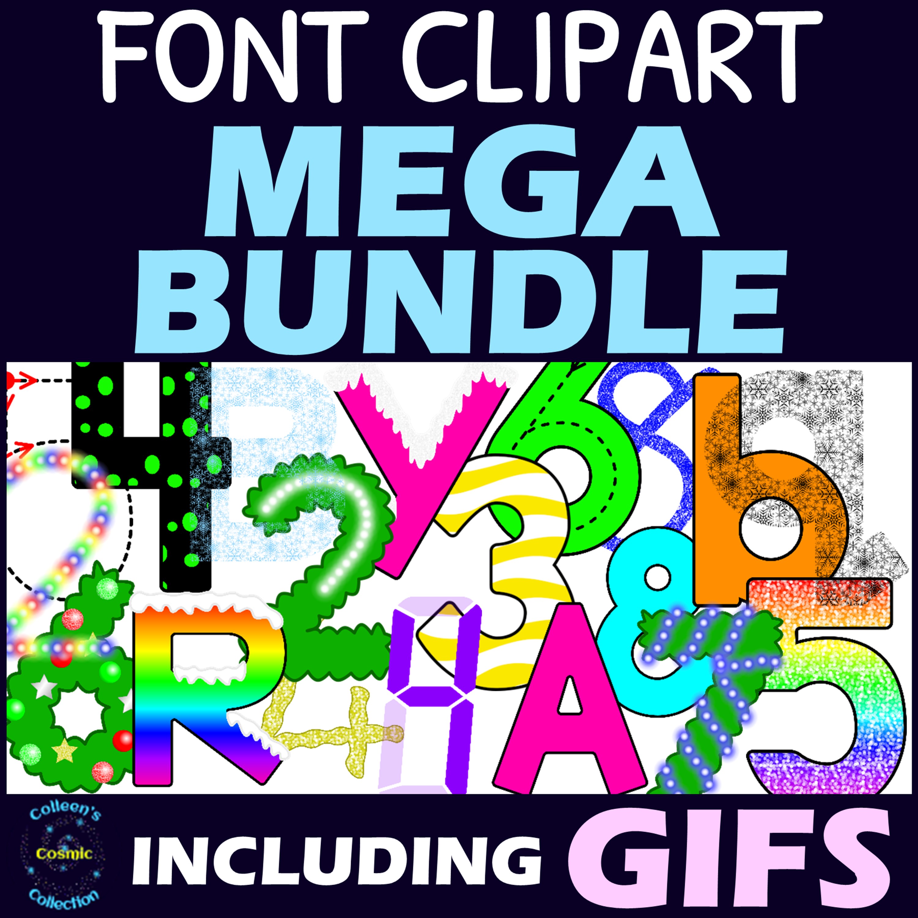 Font Clipart and GIFs MEGA BUNDLE - Alphabet Clip Art