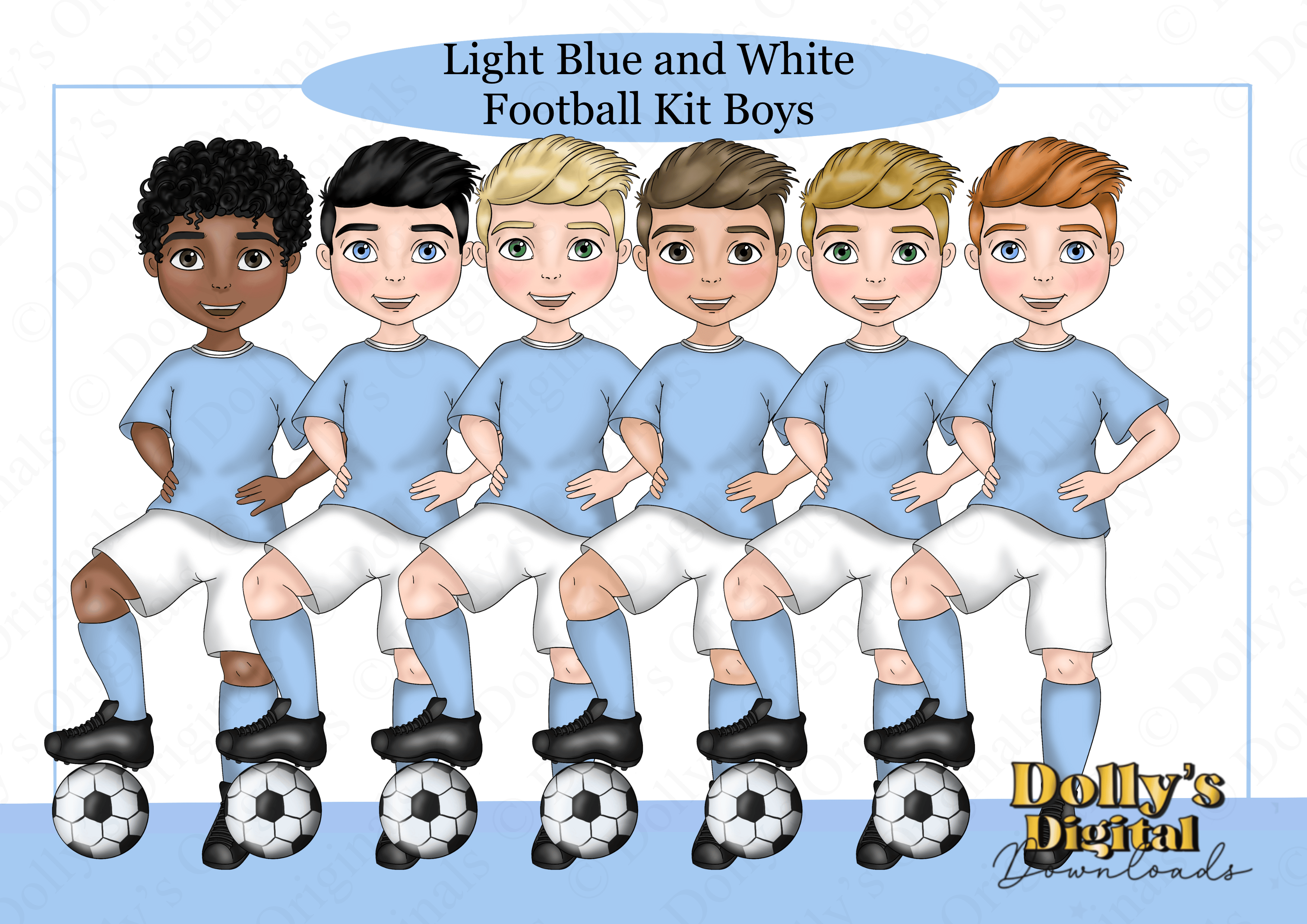 Football Boys Light Blue Kit Character Bundle - Payhip