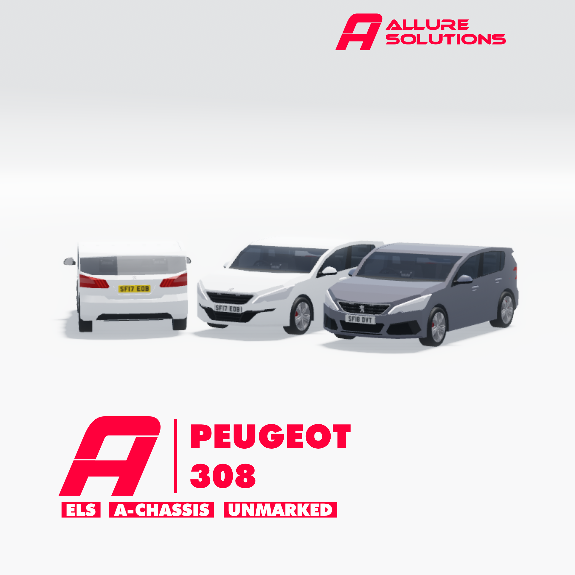 2013 & 2018 Peugeot 308 Unmarked Pack