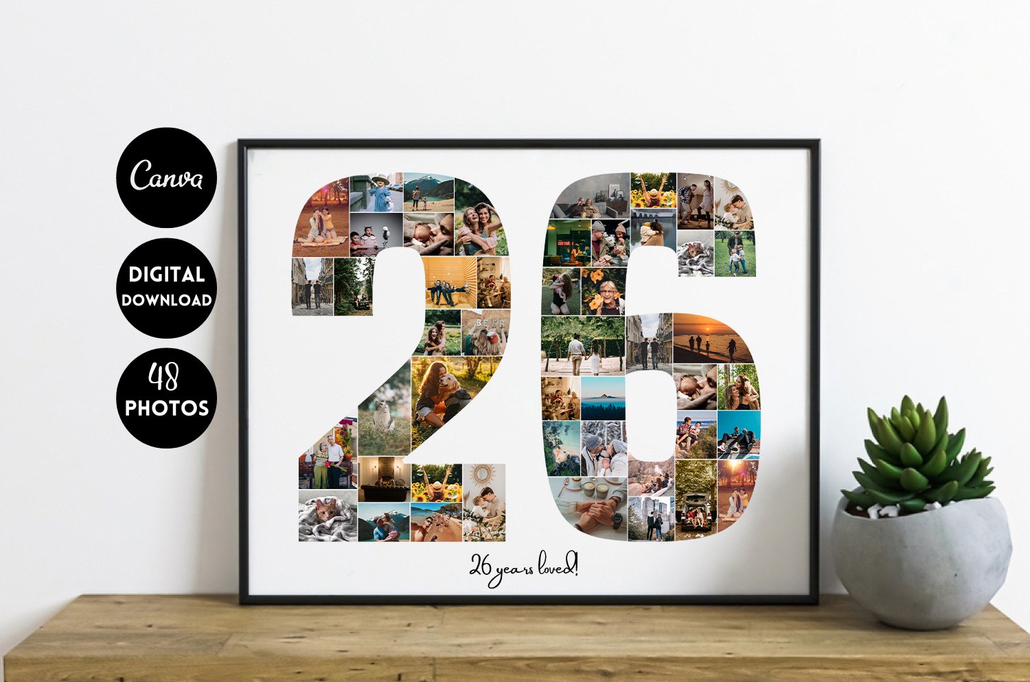 EDITABLE Custom 26 years Photo collage | 26th anniversary | 26th ...