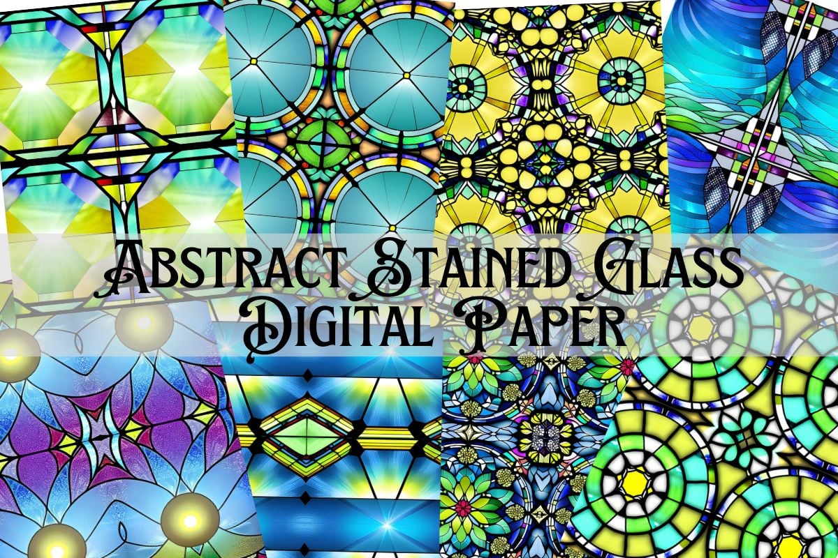 Abstract Stained Glass Digital Paper - Payhip