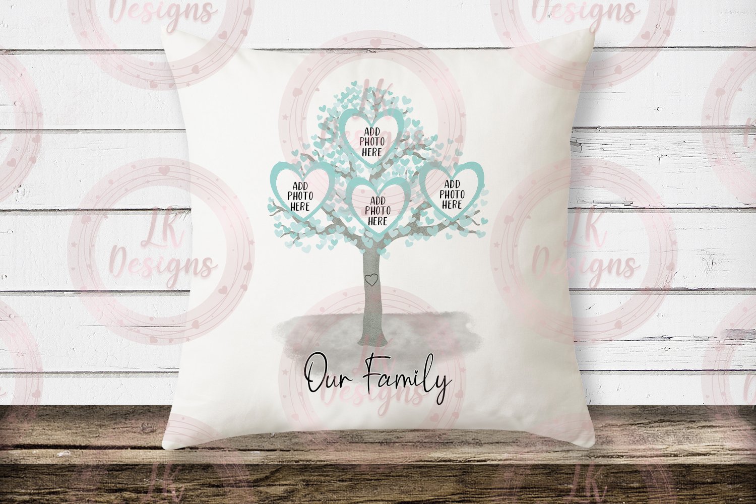 Mint photo space family tree 2-9 hearts - Fixed text - Payhip