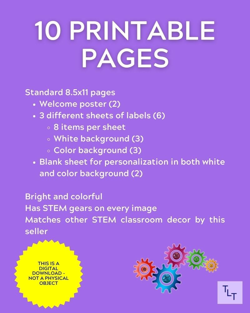 STEM Theme Makerspace Bin Labels, Classroom organization, STEM lab ...