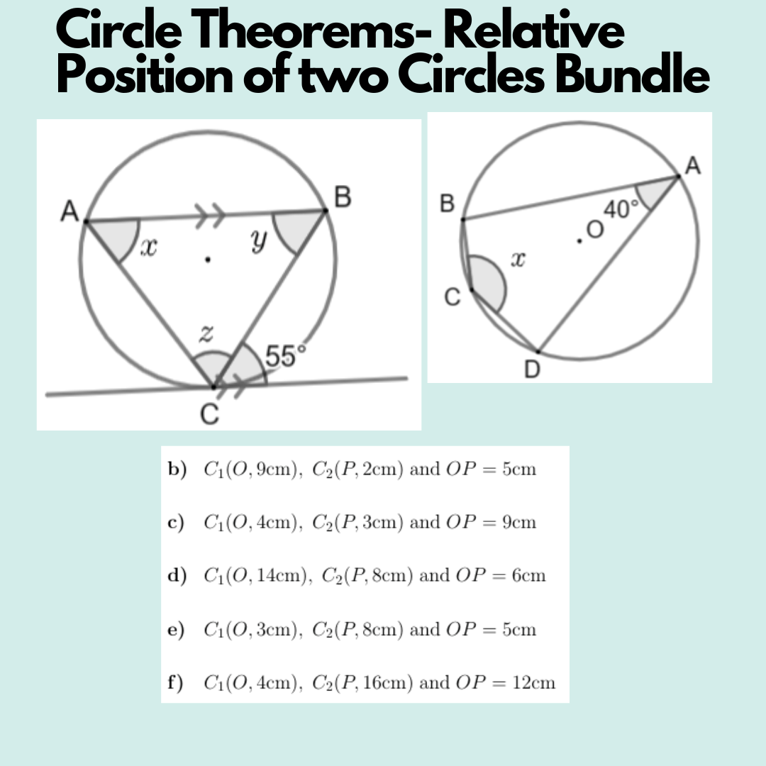 Circle Theorems- Relative Position of two Circles Bundle