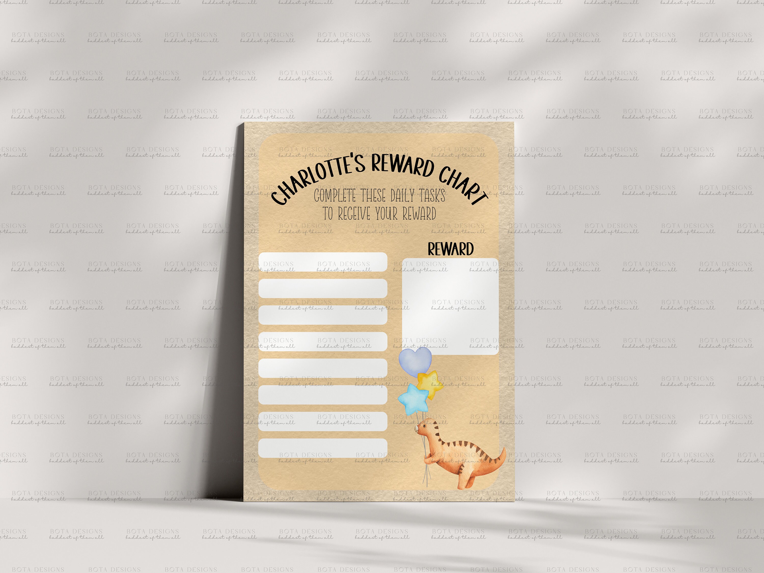 Orange Dinosaur Reward Chart Designs - Payhip