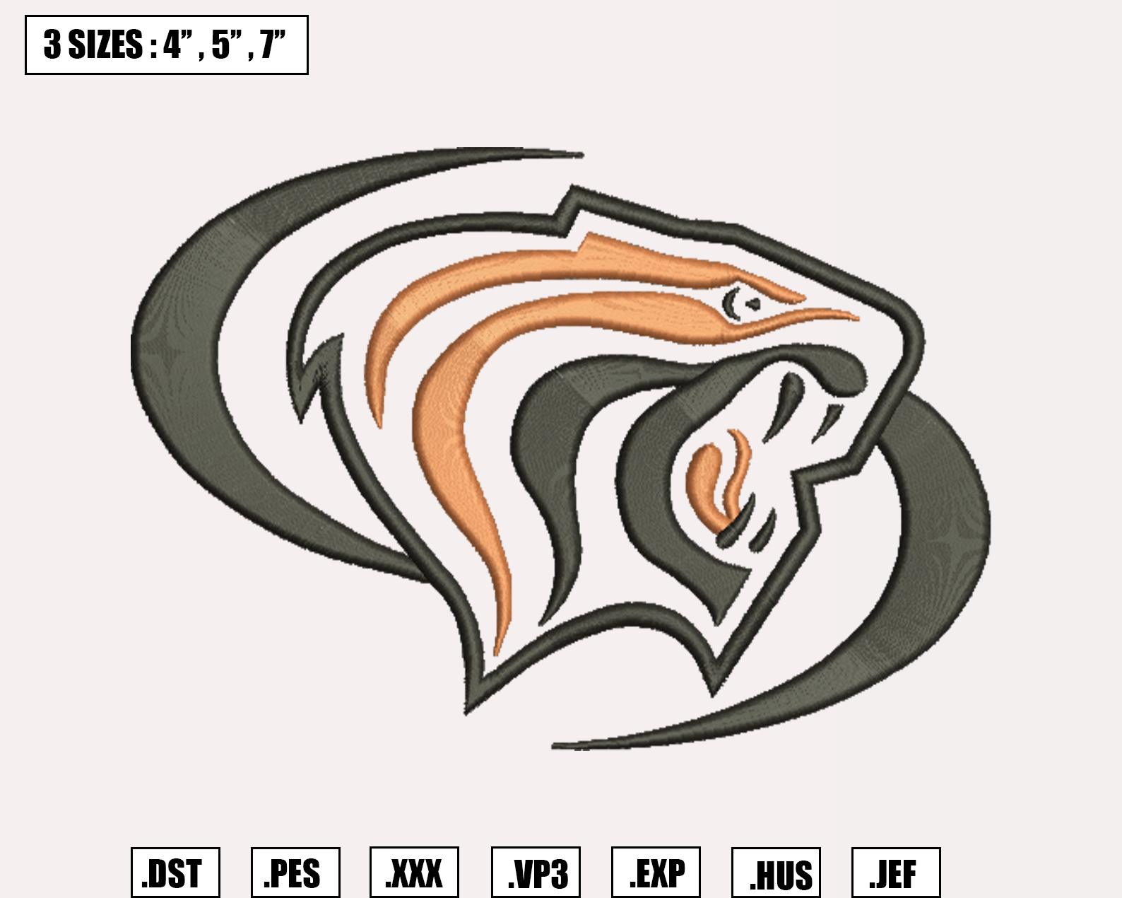 Pacific Tigers Embroidery Designs, NCAA Logo Embroidery Files, NCAA ...