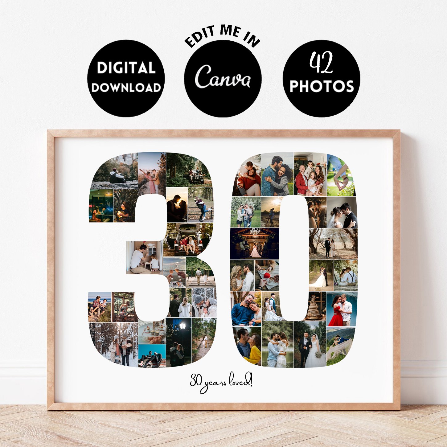 EDITABLE Canva Custom 30th anniversary Collage, 30th birthday collage ...