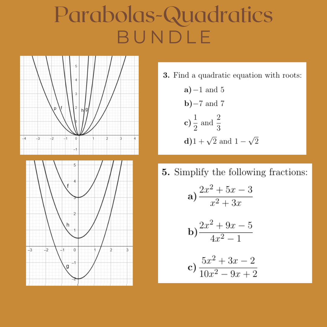 Parabolas-Quadratics Bundle