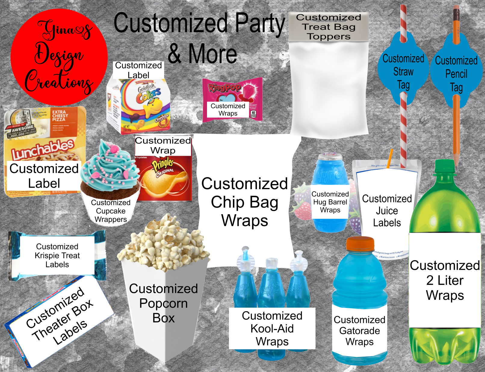 Gina's Design Creations - Customized Birthday Party Designs - Payhip