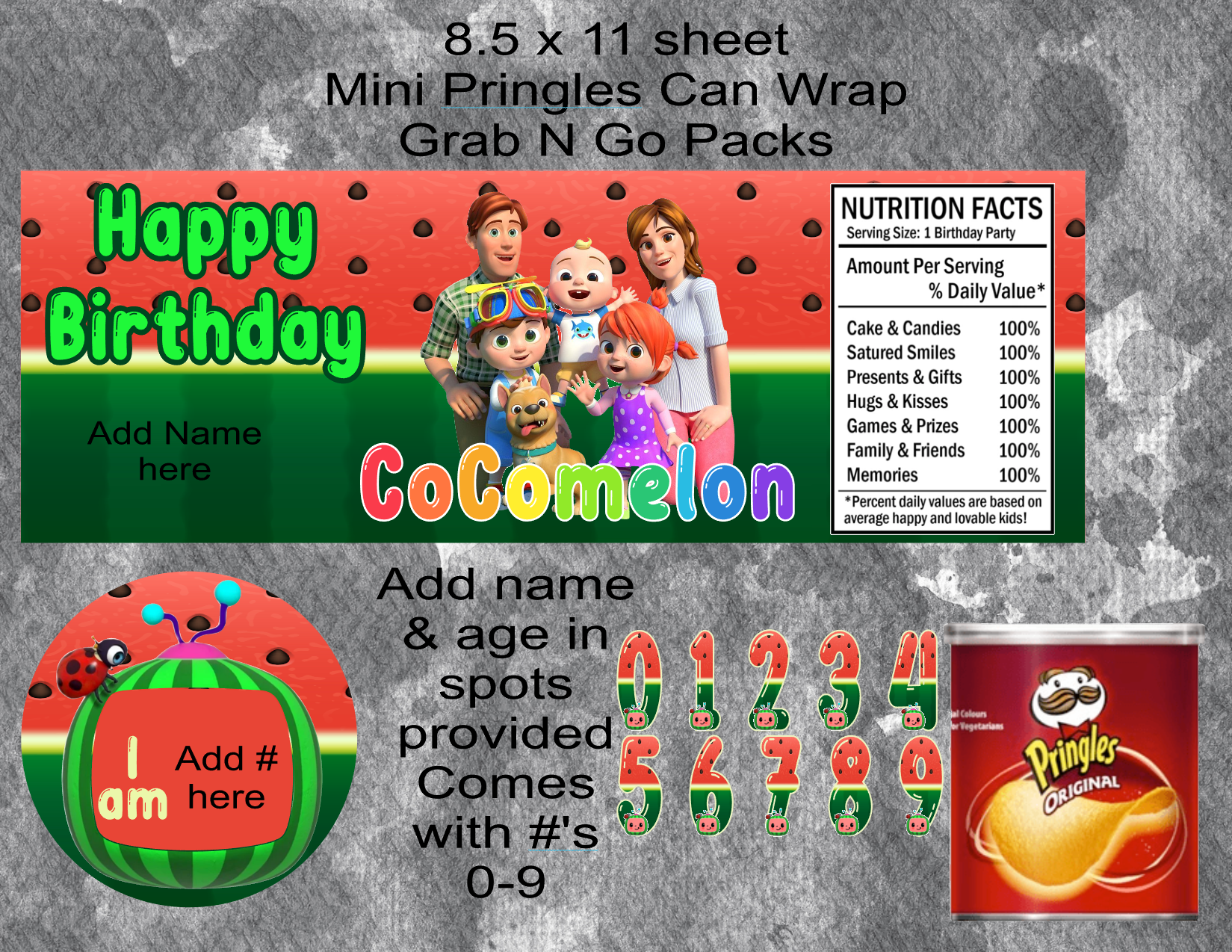 Cocomelon Pringles Wrap/Label - Payhip