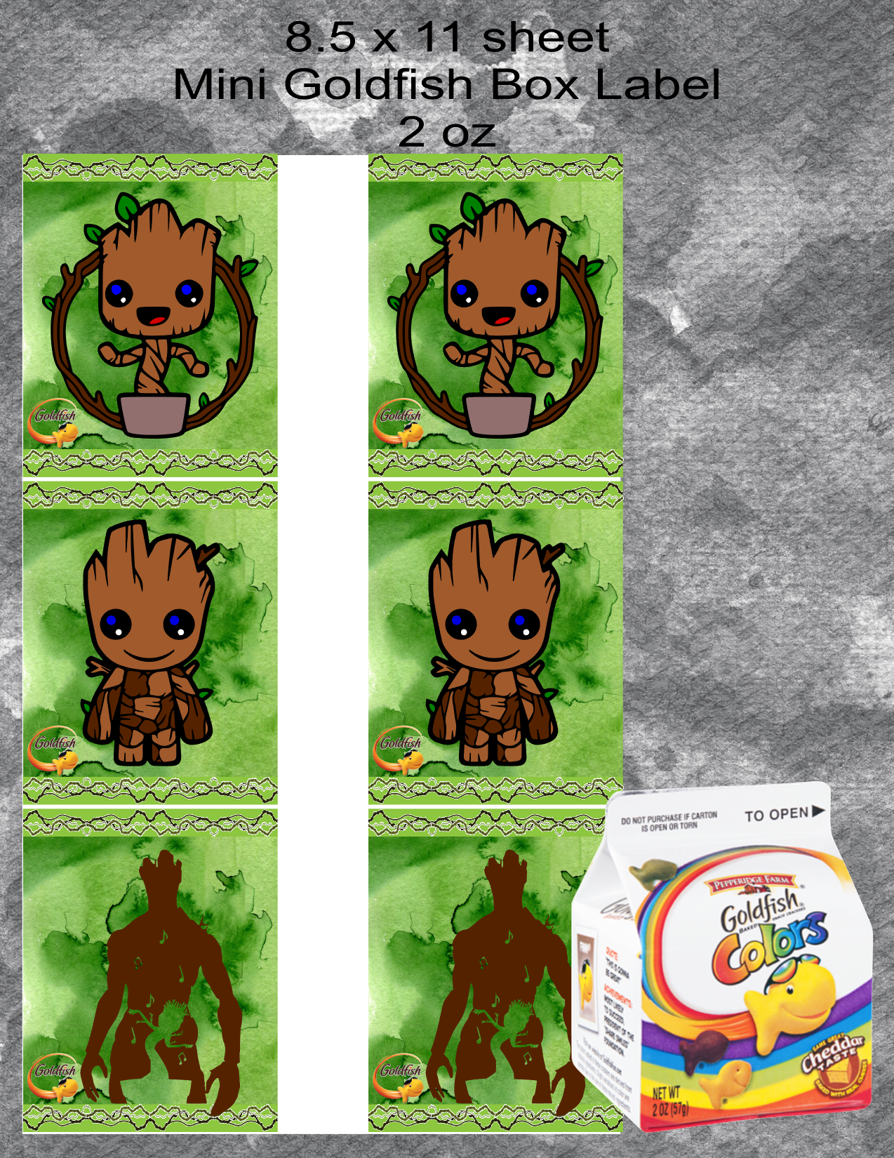 Groot Mini Goldfish Box (2oz) Label - Payhip