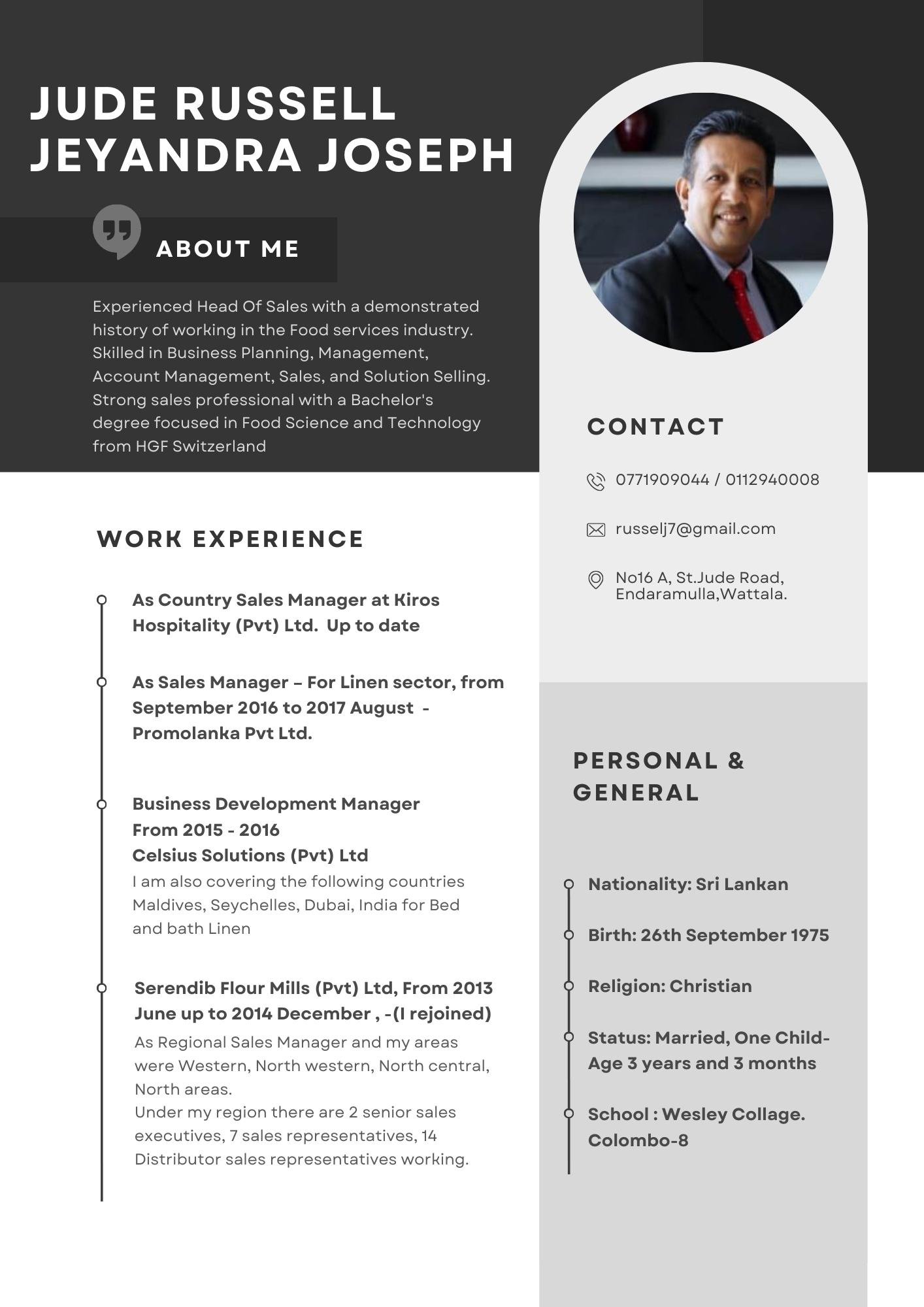 Professional Resume Template with photo, Instant download, Editable ...