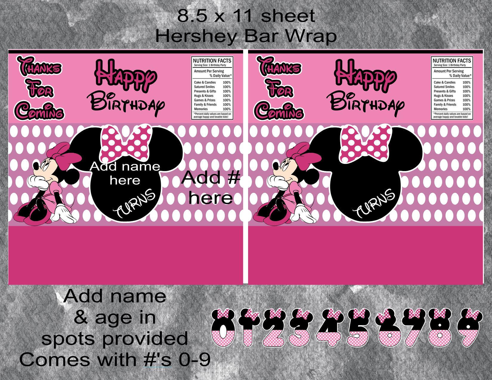 Minnie Hershey Bar Wrapper - Payhip