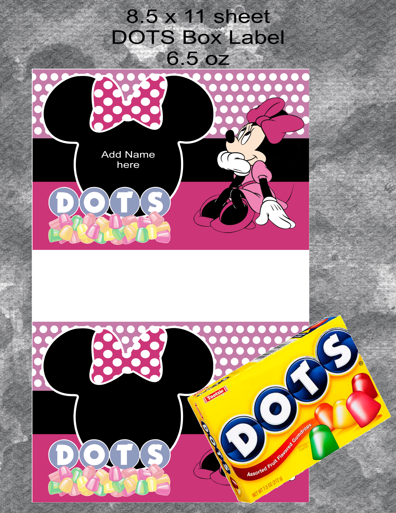Minnie DOTS Theater Box (6.5oz) Label - Payhip