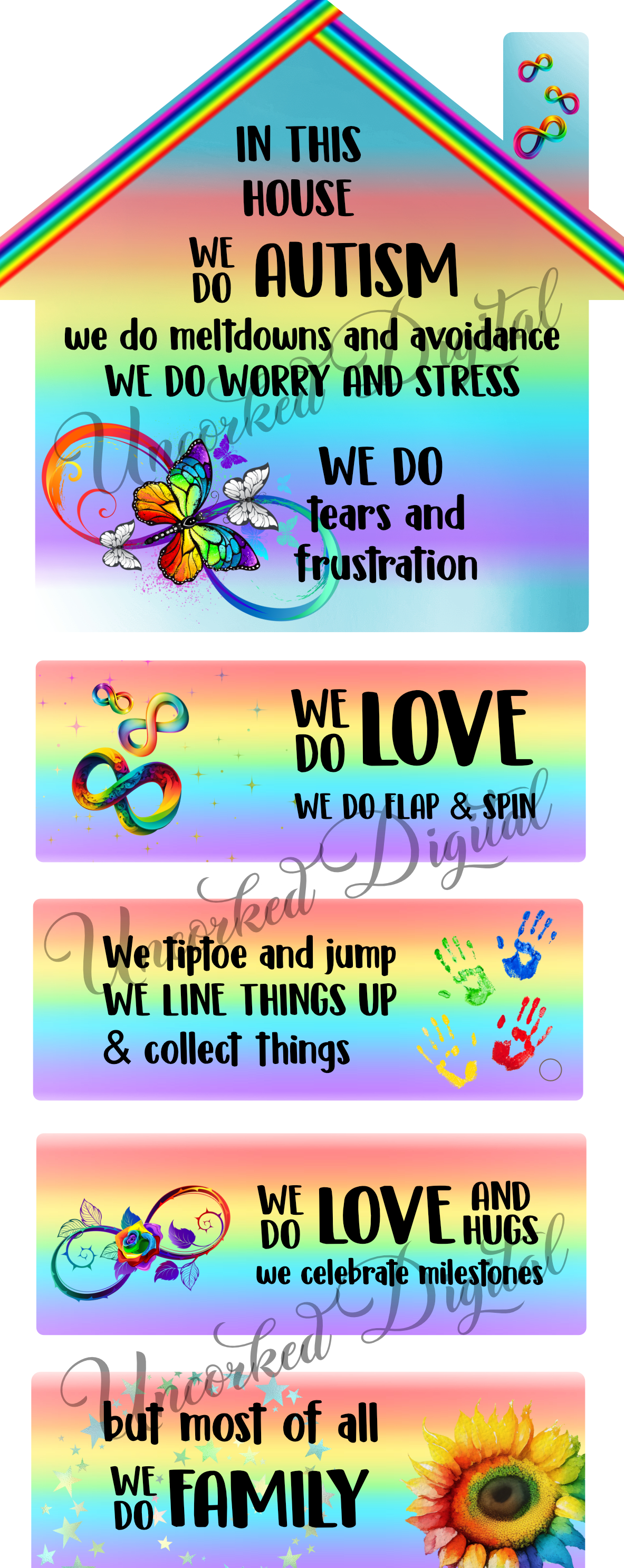 In this house we do autism infinity and adhd design house plaque ...