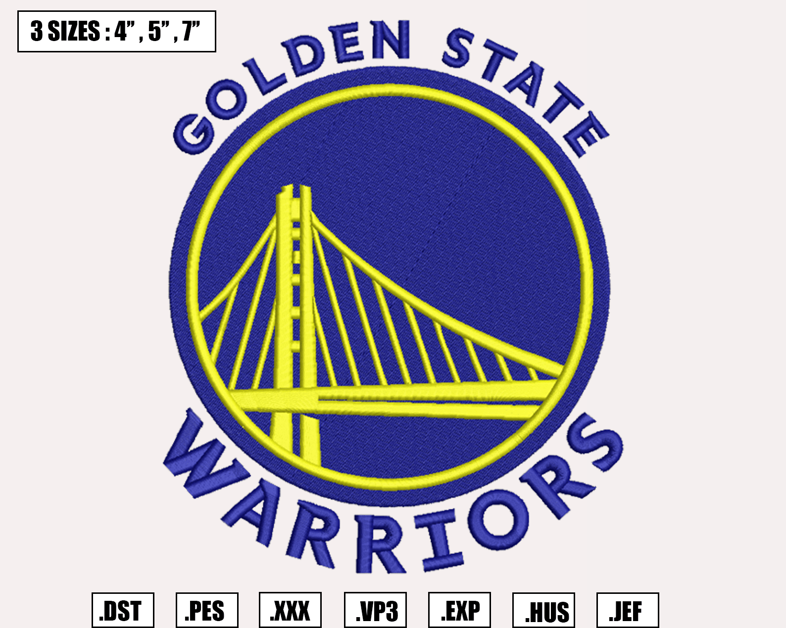 Golden State Warriors Embroidery Designs, NBA Logo Embroidery Files ...