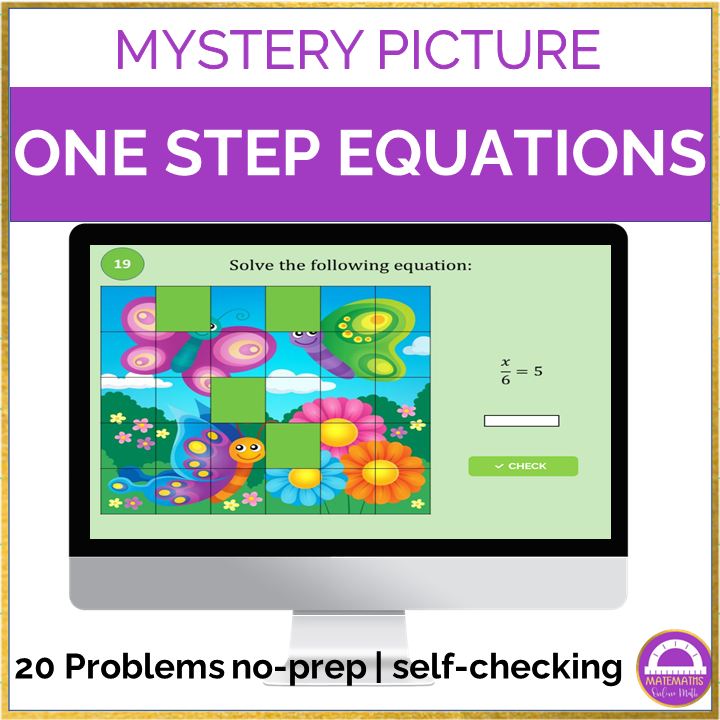 One Step Equations Mystery Picture | No Negatives