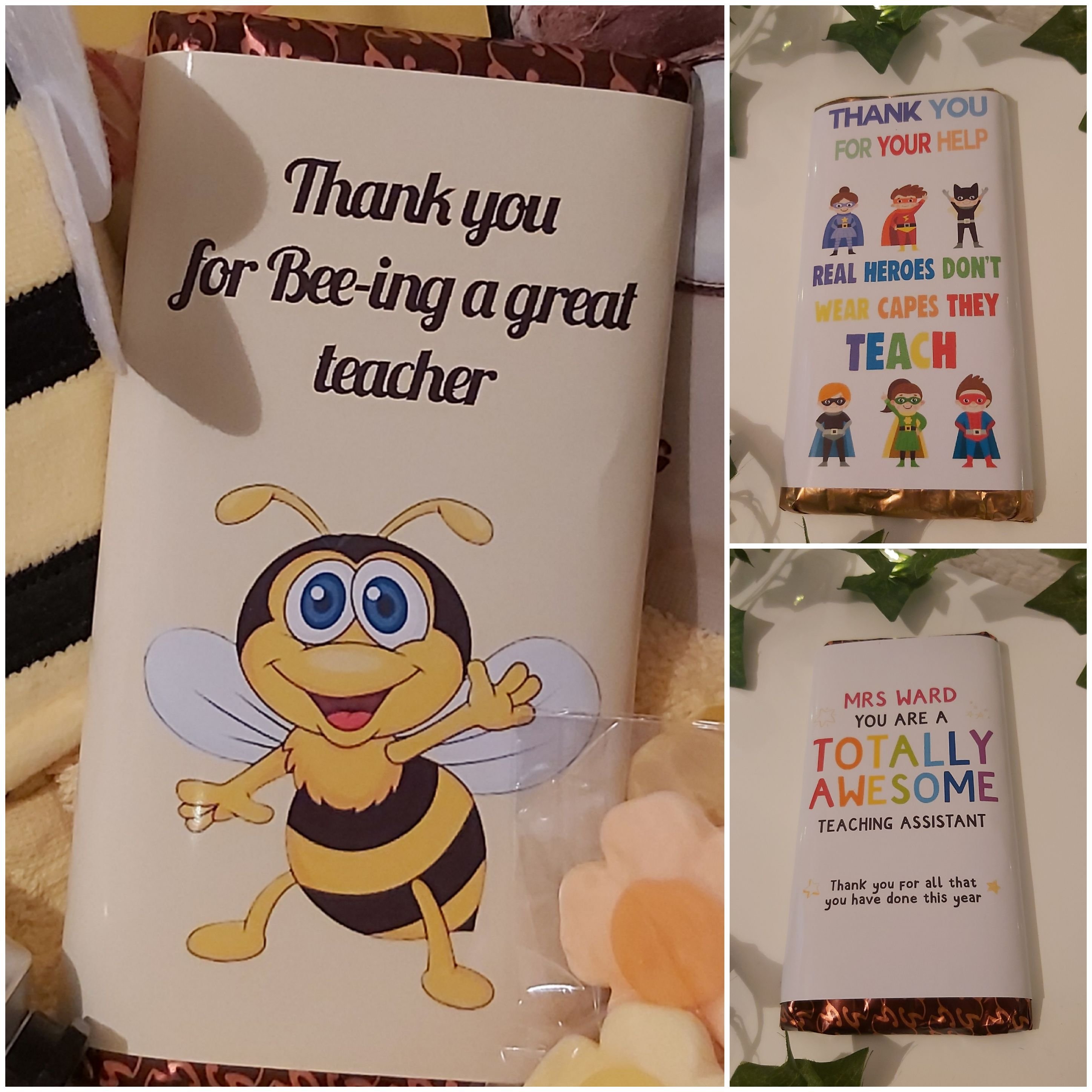 Teacher/Teaching assistant appreciation wrappers. Bundle 1 with 6 high ...