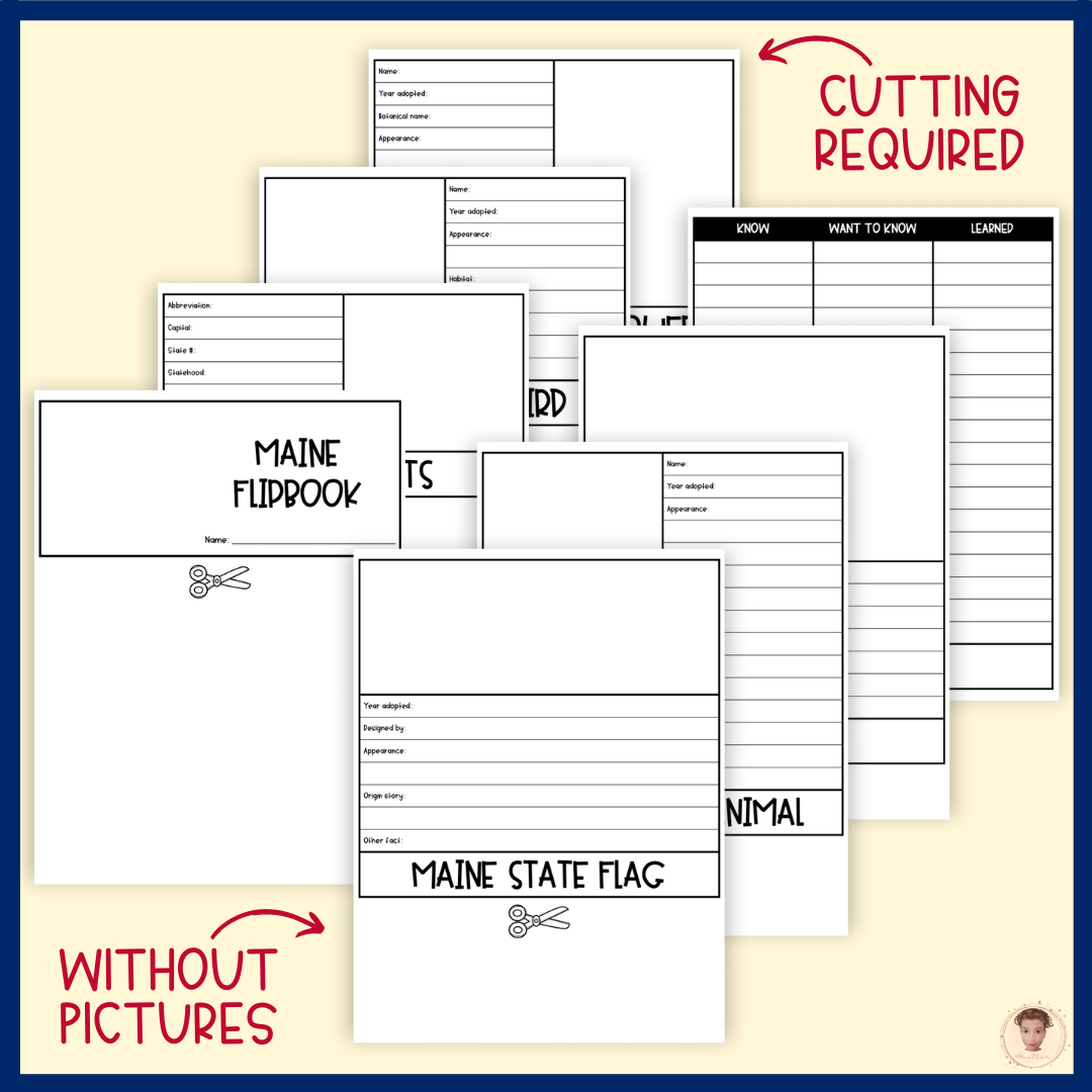 Maine State Flipbook | Capital, Bird, Flower, Flag, Animal | State Symbols