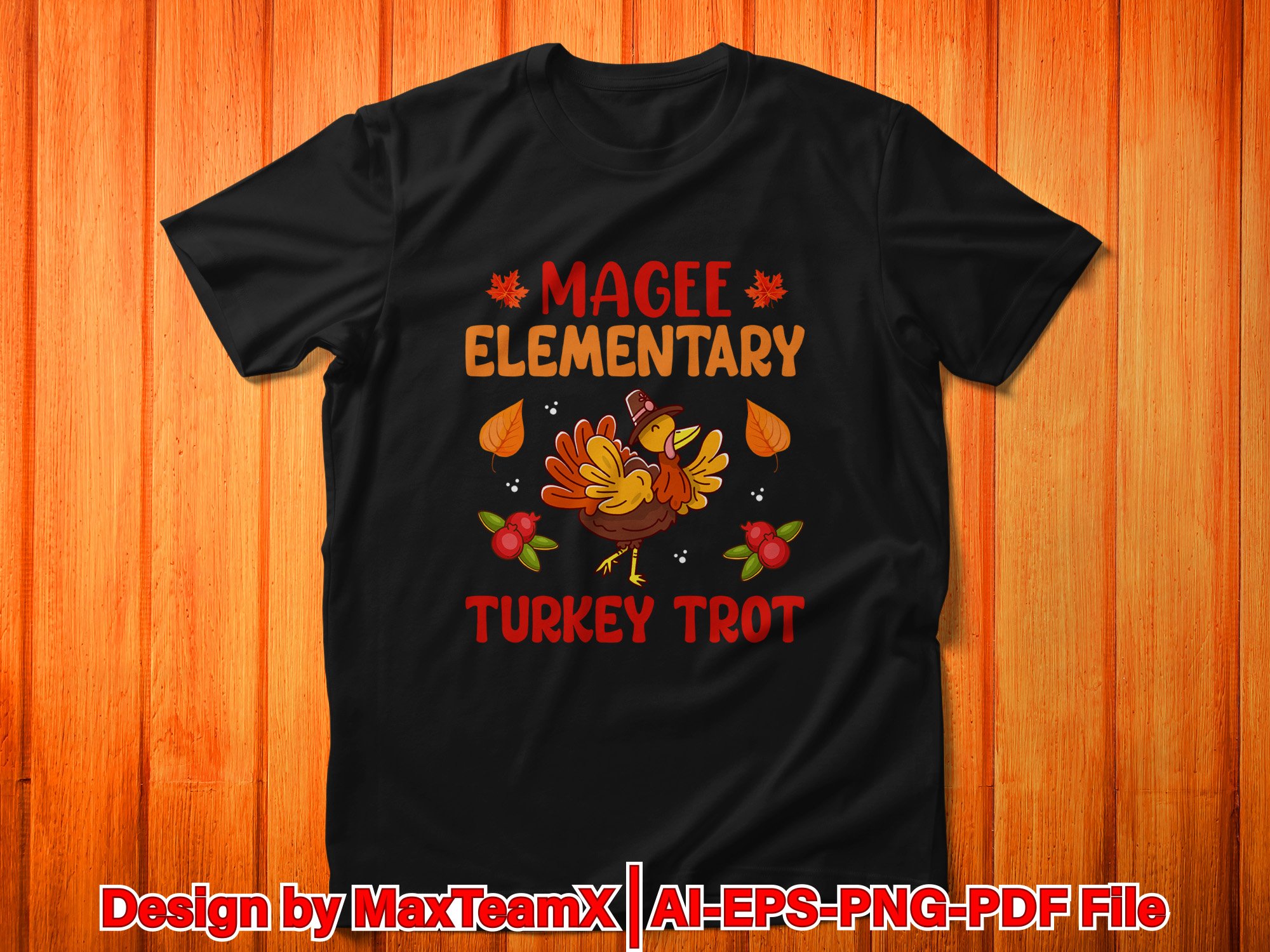 Magee Elementary Turkey Trot Thanksgiving T-Shirt Design - Payhip