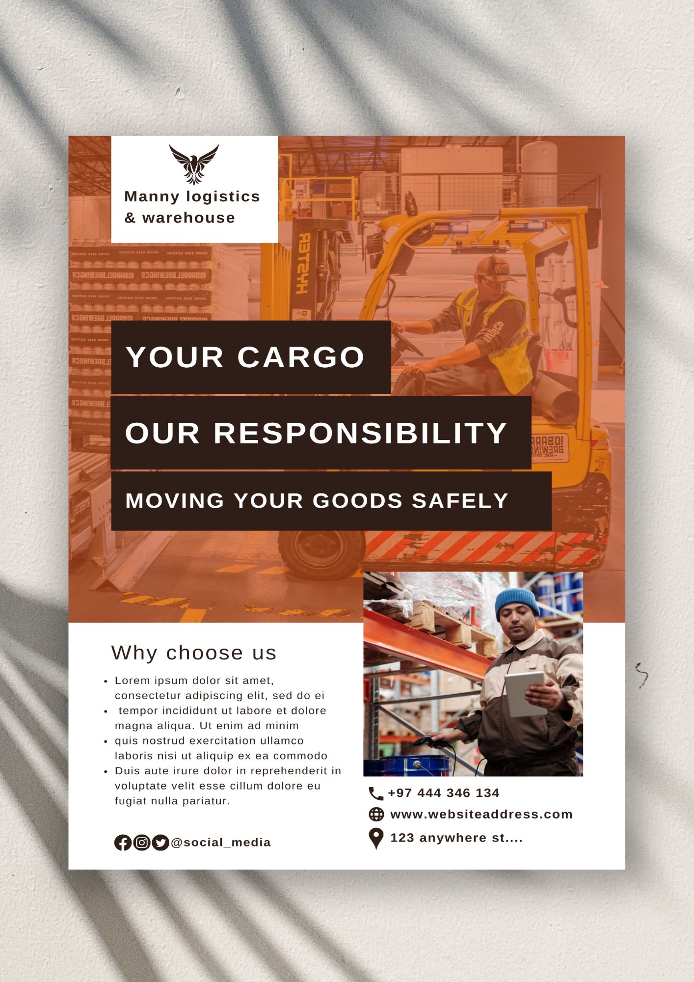 Logistics and warehouse flyer | canva flyer - Payhip