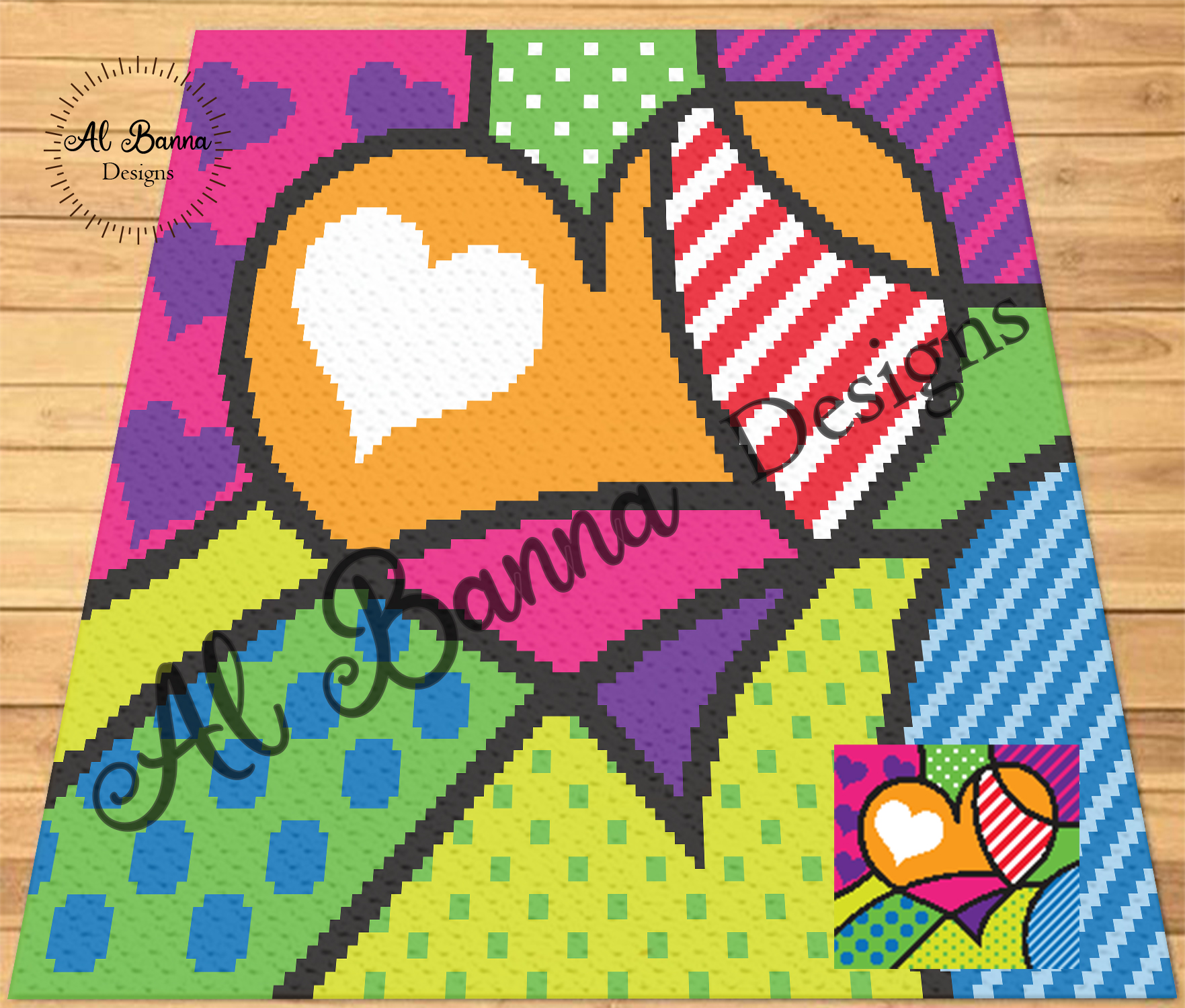 Heart Patchwork C2C Graphgan - Payhip