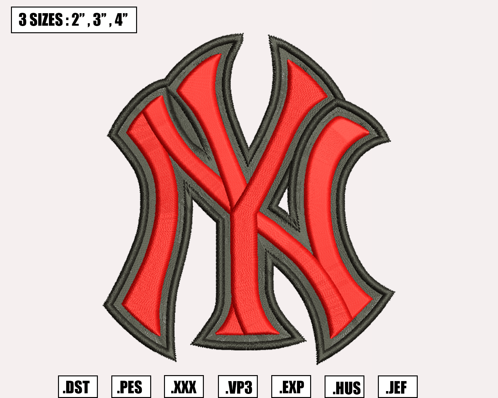New York Yankees Logo 3D Embroidery Designs, MLB Logo Embroidery Files ...