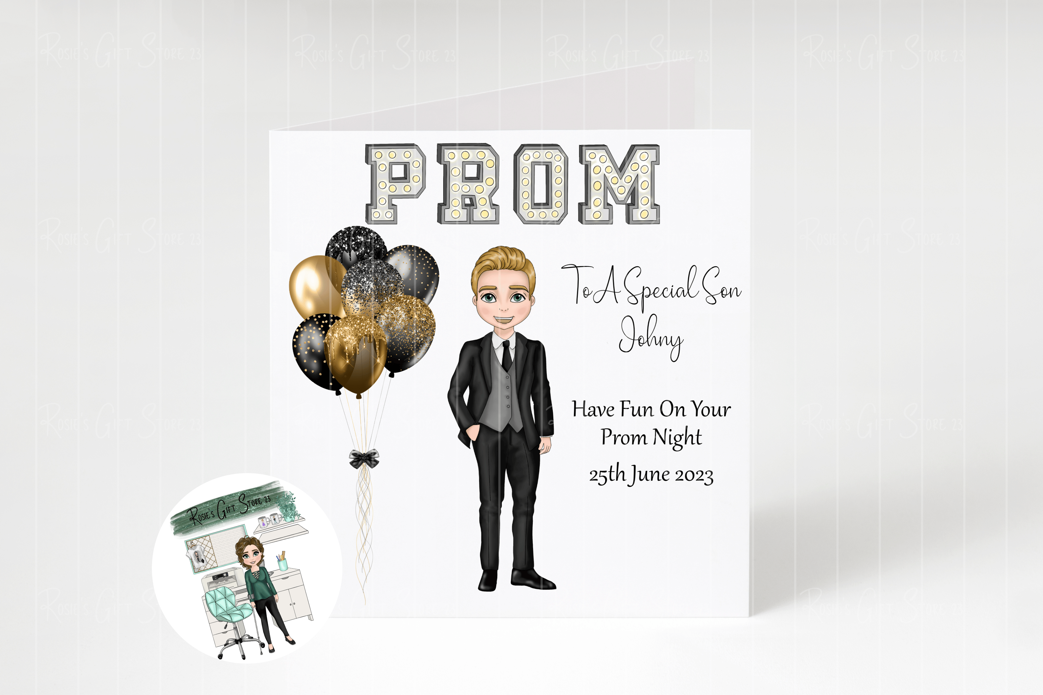 Boys Prom Card, 4 suits, 3 hairstyles, 5 hair colours- any relation ...