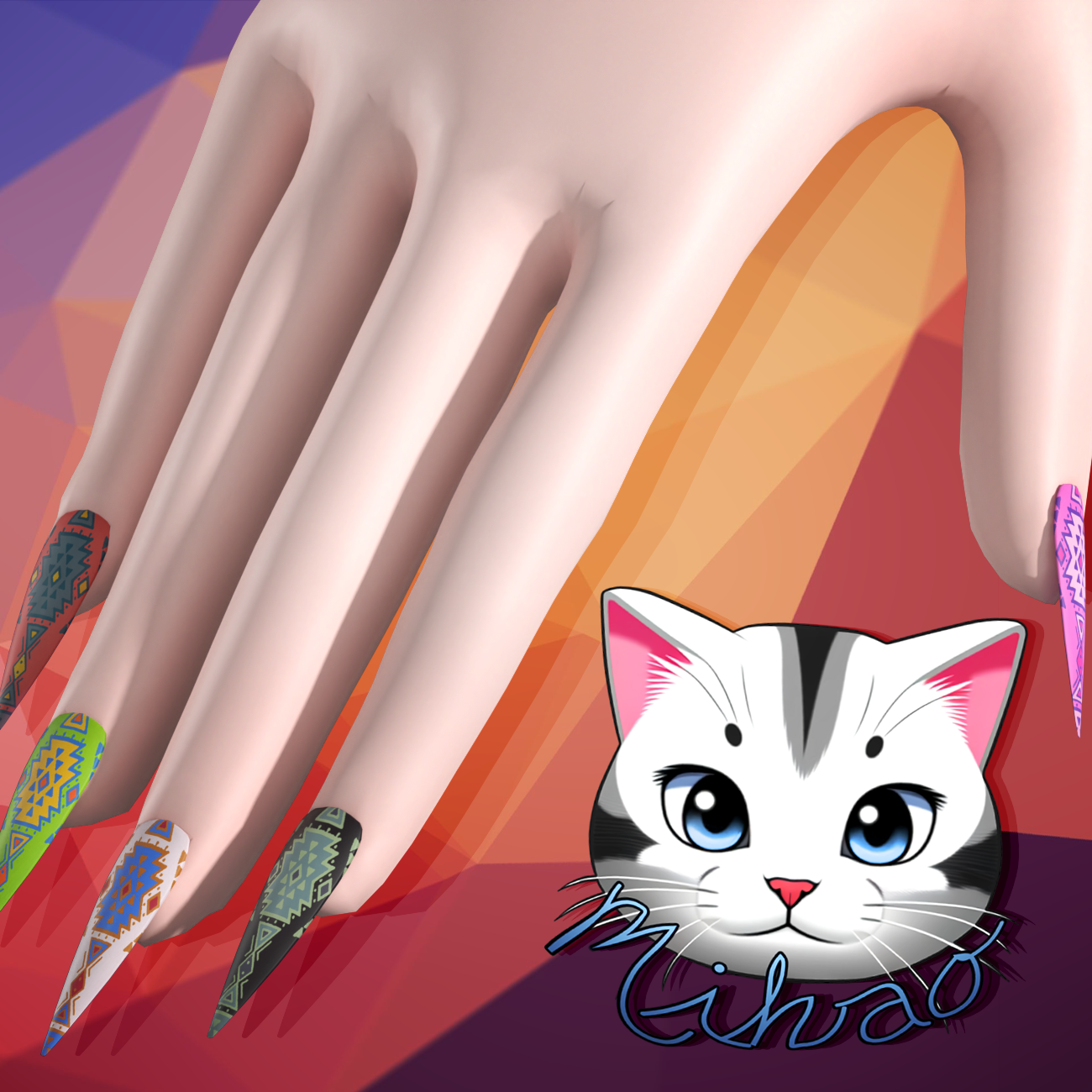 [FREE] Geometric Nail Textures - Payhip