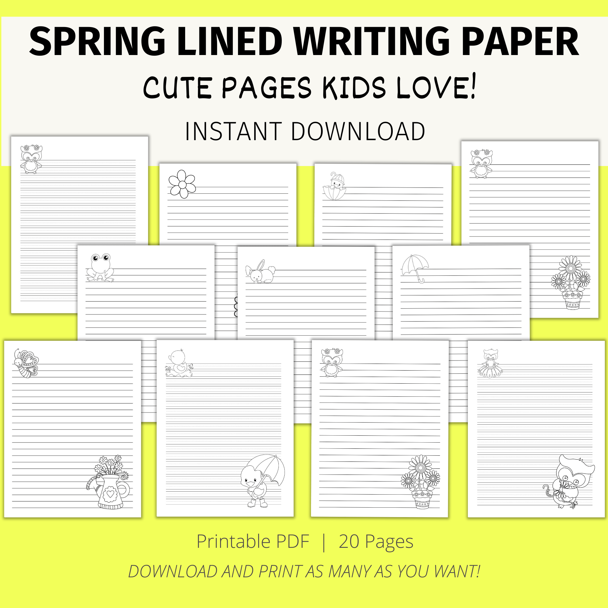 Spring Lined Writing Paper - Payhip