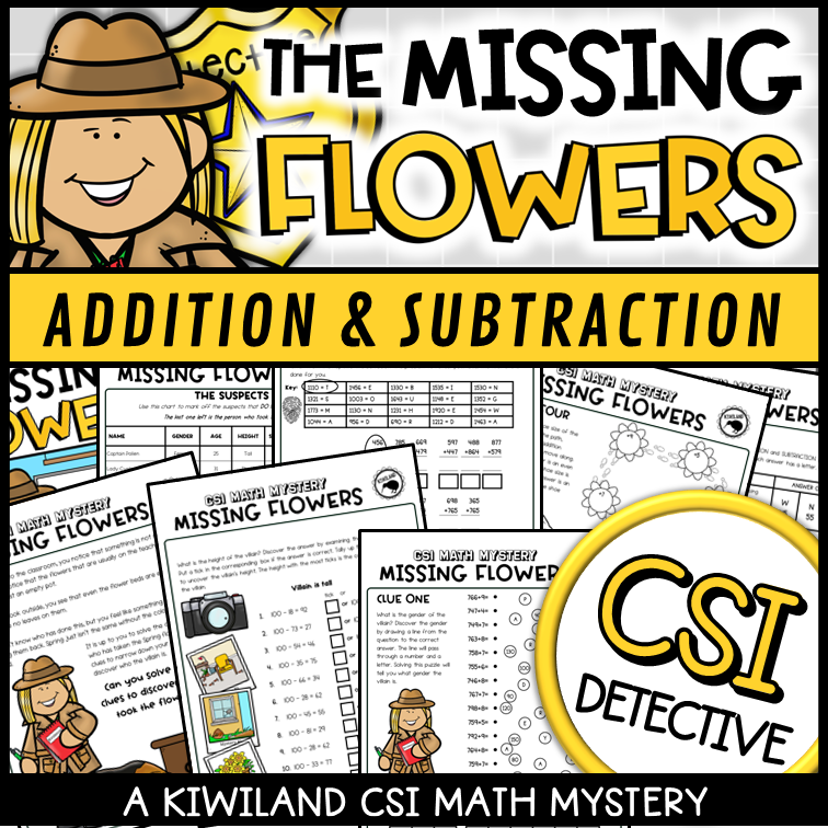 CSI Math Mystery Detective with Spring Addition and Subtraction - Payhip
