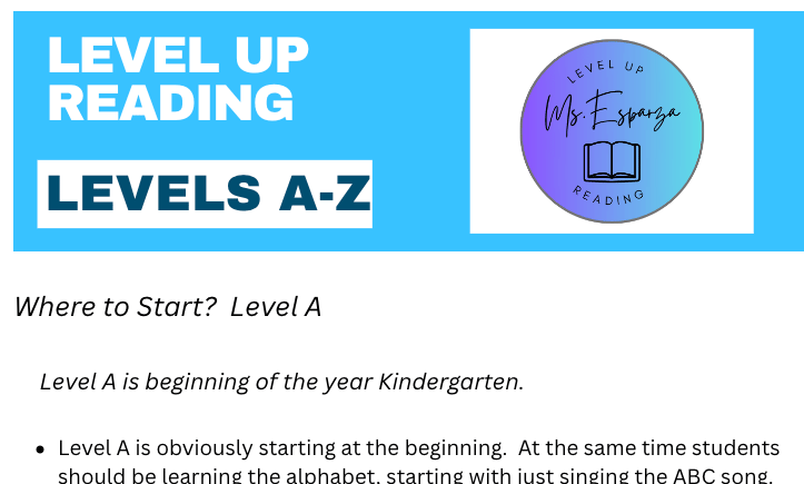 Level Up Reading - Where to Begin? Level A - Payhip