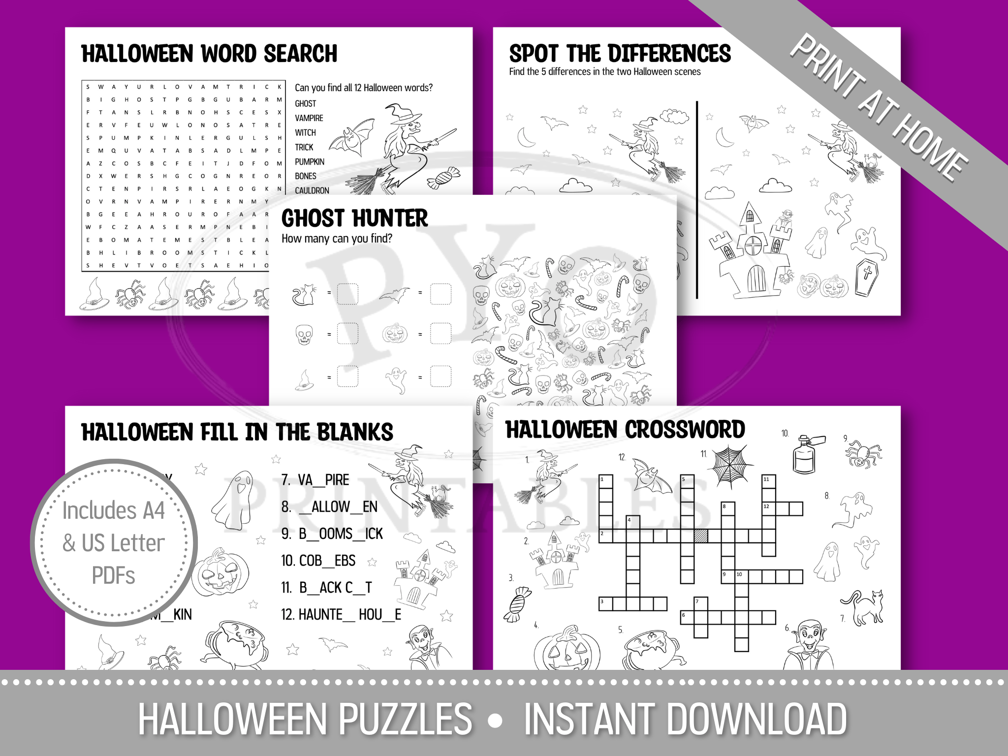Printable Halloween Activity Placemats