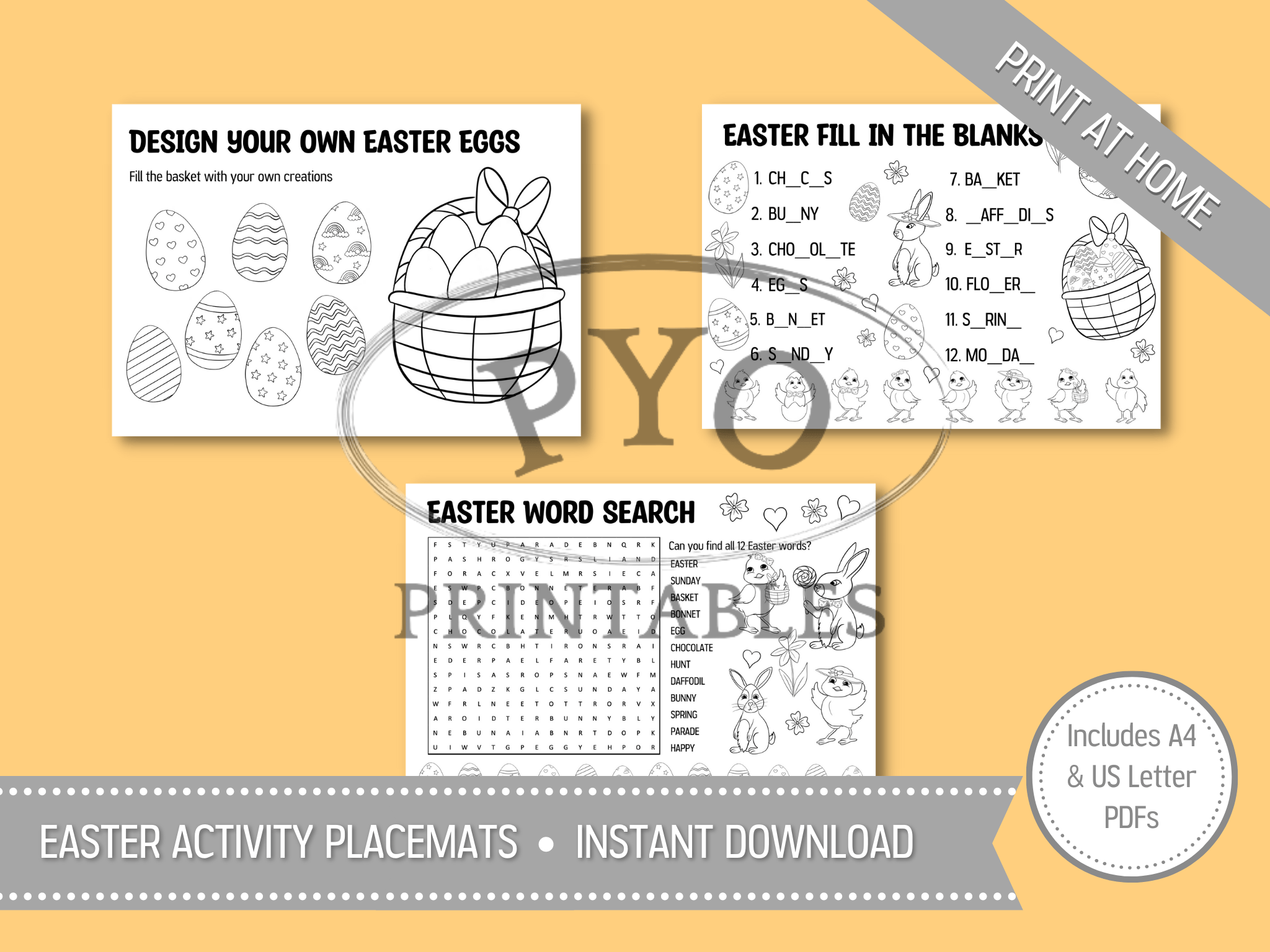 Printable Easter Activity Placemats