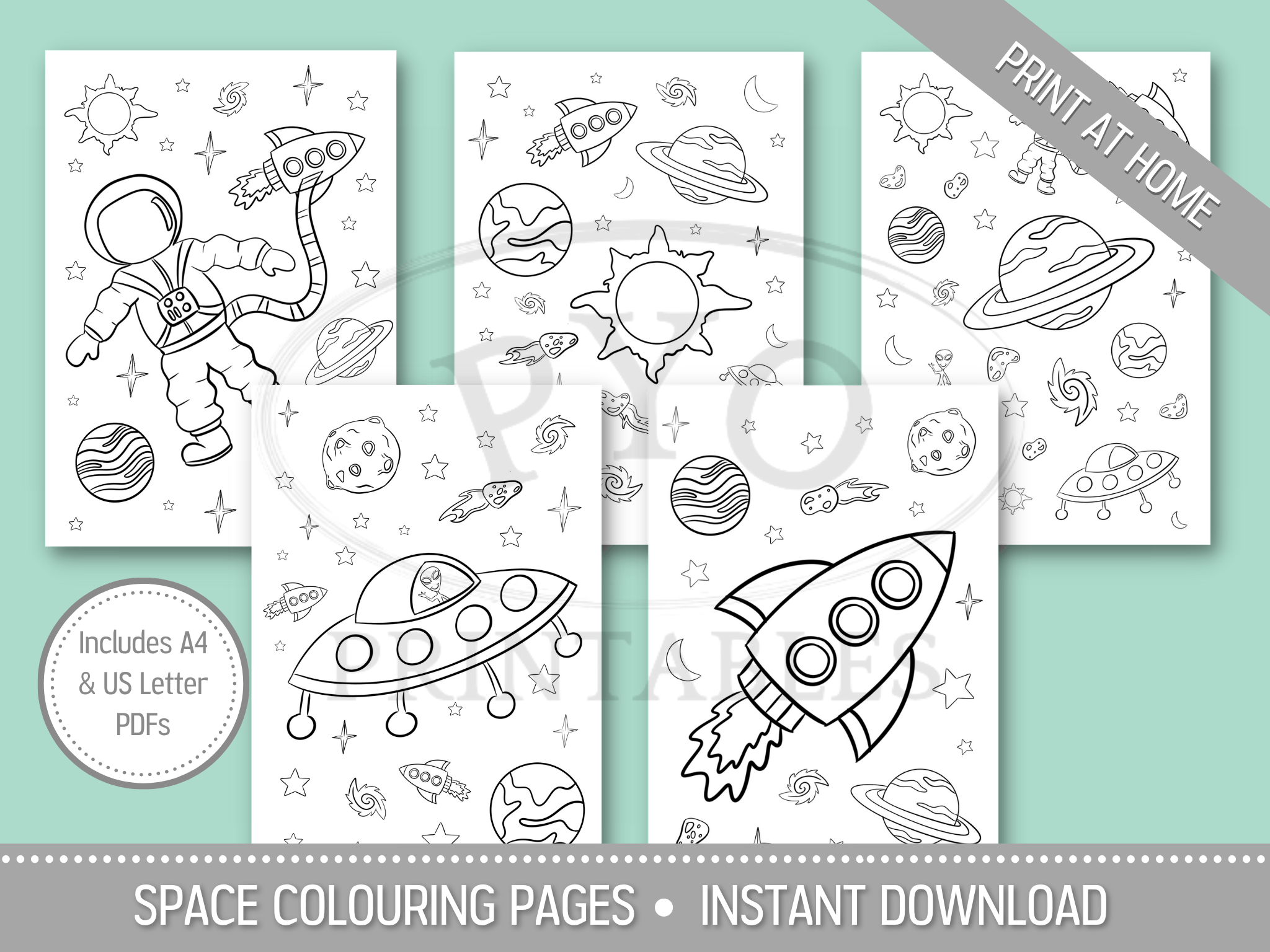 Printable Space Colouring Pages