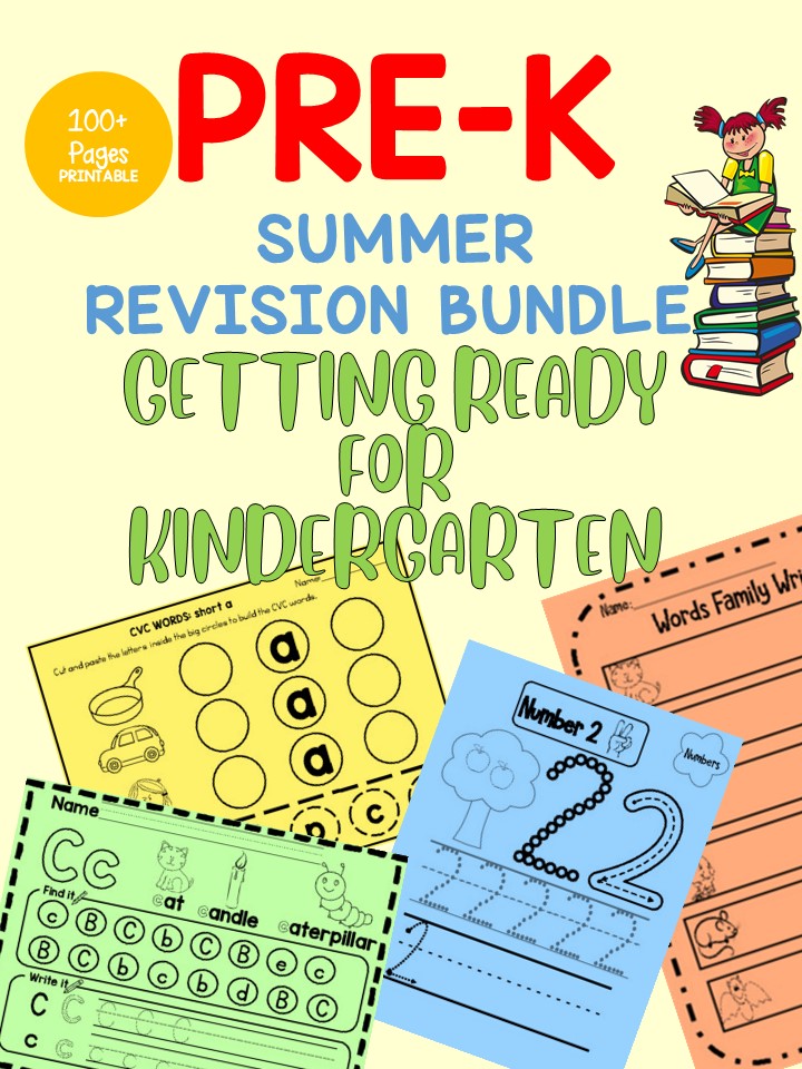 SummerPreK Summer review bundle English & Math - revision before ...