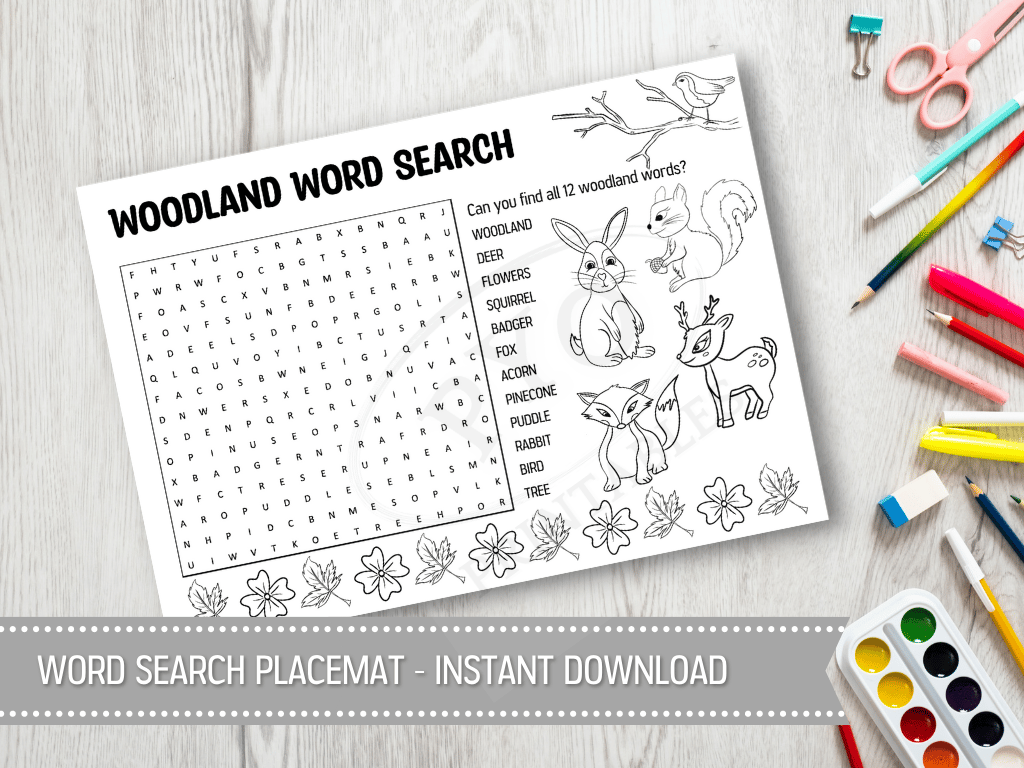 Printable Woodland Word Search