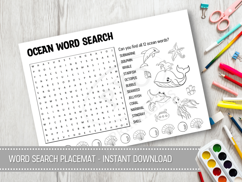 Printable Ocean Word Search