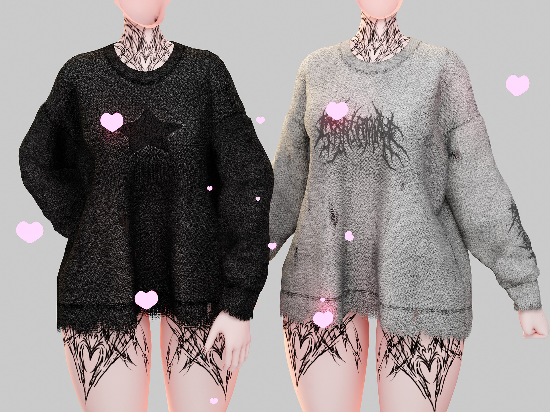 Spotlights ripped sweater /Zinpia fit base / C&P / Vrchat assets - Payhip