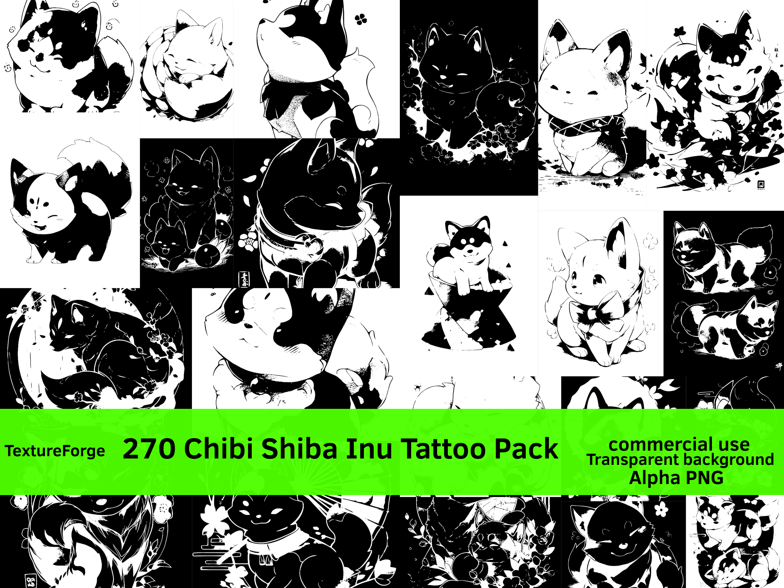 Chibi Shiba Inu Tattoo Pack - Payhip