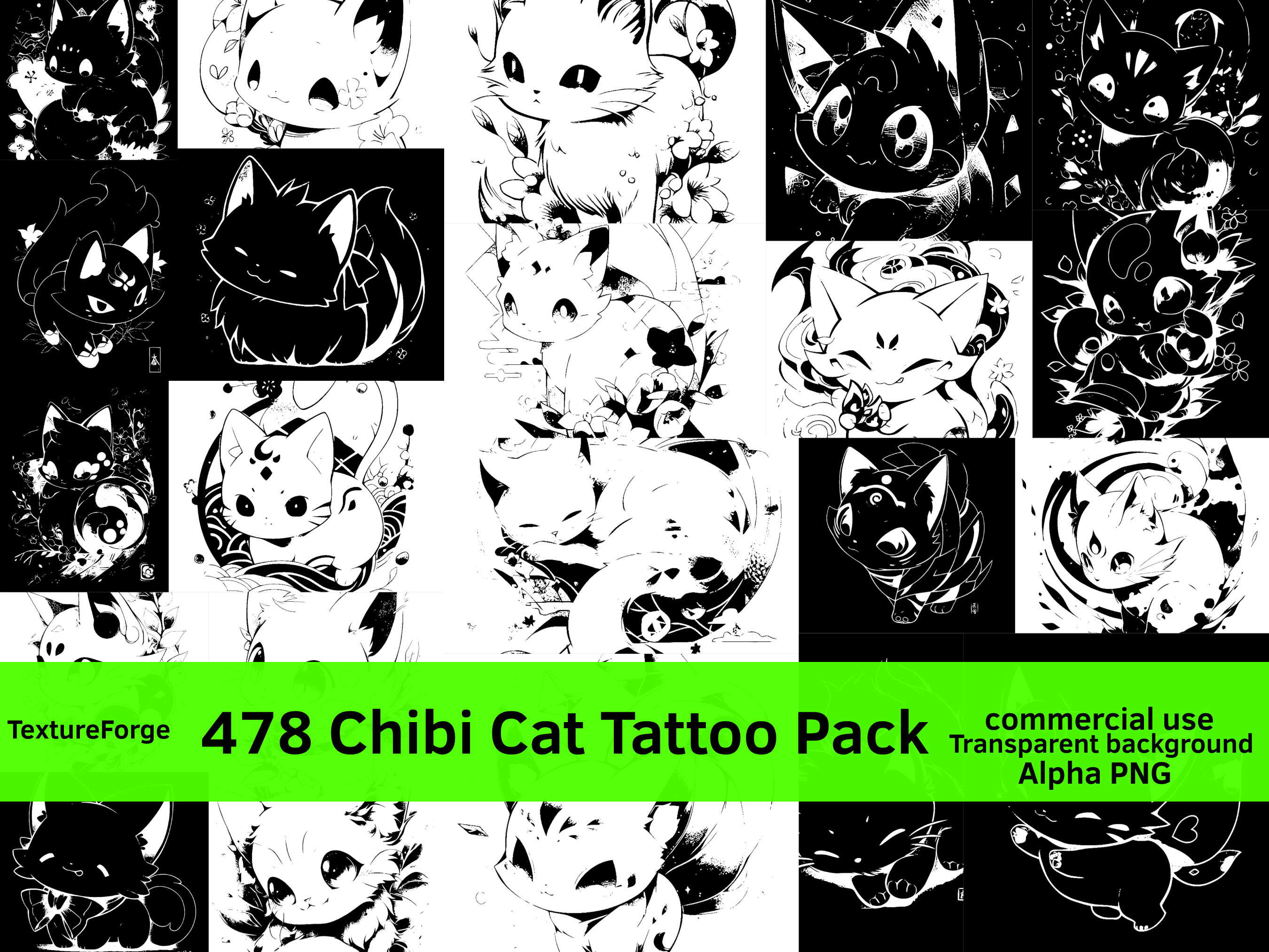 Chibi Cat Tattoo Pack - Payhip