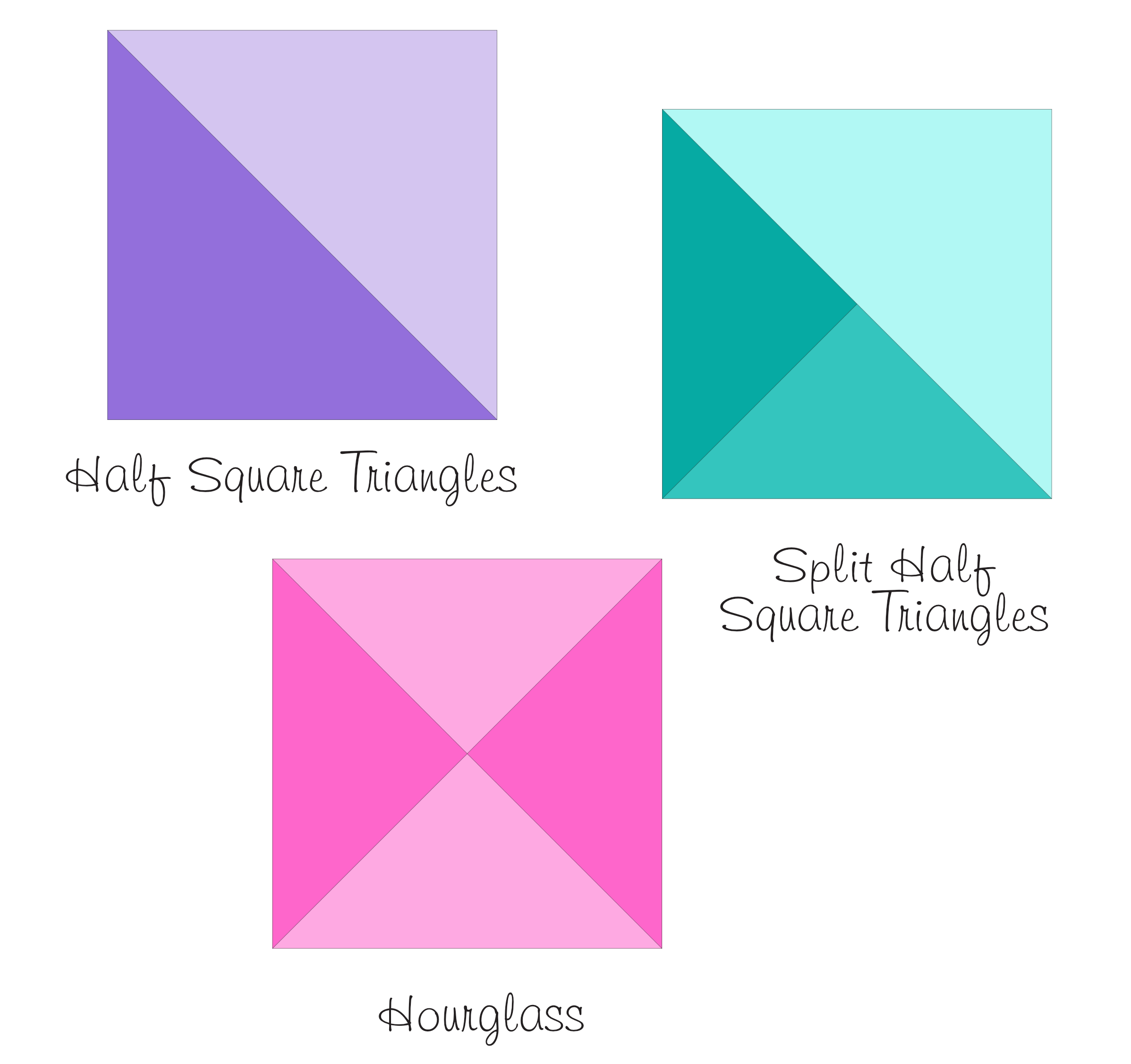 Triangles in Squares - Half Square Triangles, Split HSTs and Hourglass ...