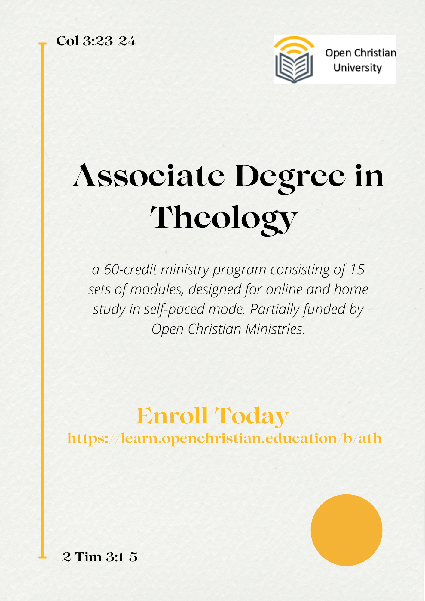 Associate Degree in Theology
