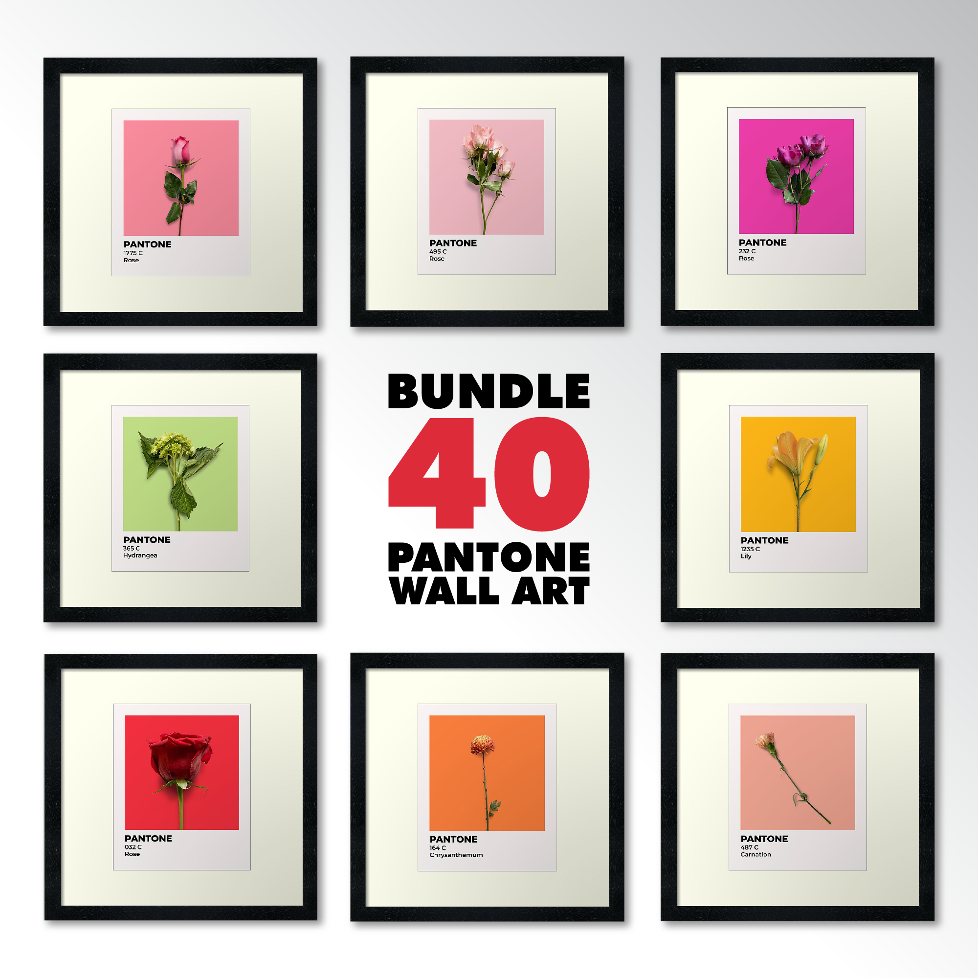 Bundle 40 set Printable Pantone Flower Wall Art - Payhip