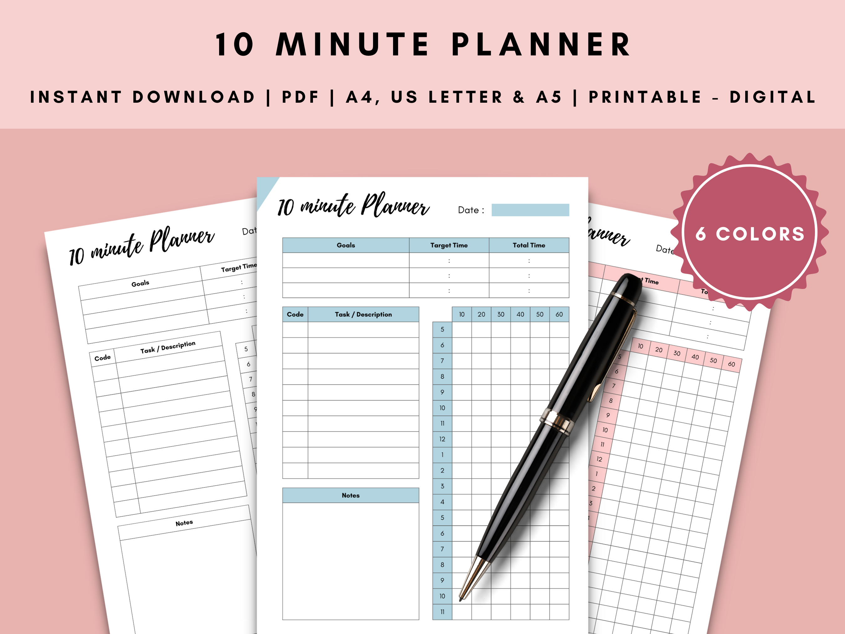 10 Minute Planner | Study Planner | Time Management | Korean Planner | Academic Planner | Task ...